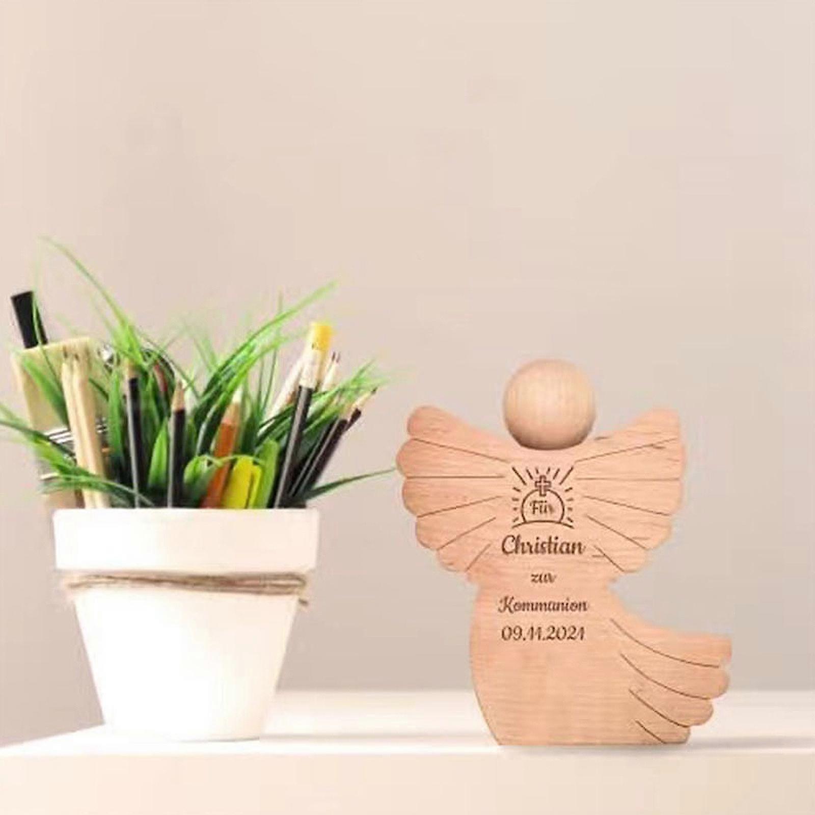 Wooden Guardian Angel Communion Decoration with Personalized Engraving ...