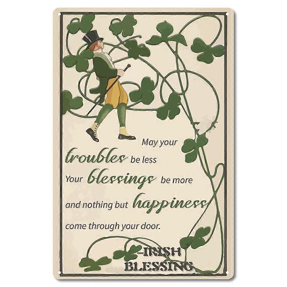 1pc Irish Blessing Metal Tin Sign May You Troubles Be Less Your ...
