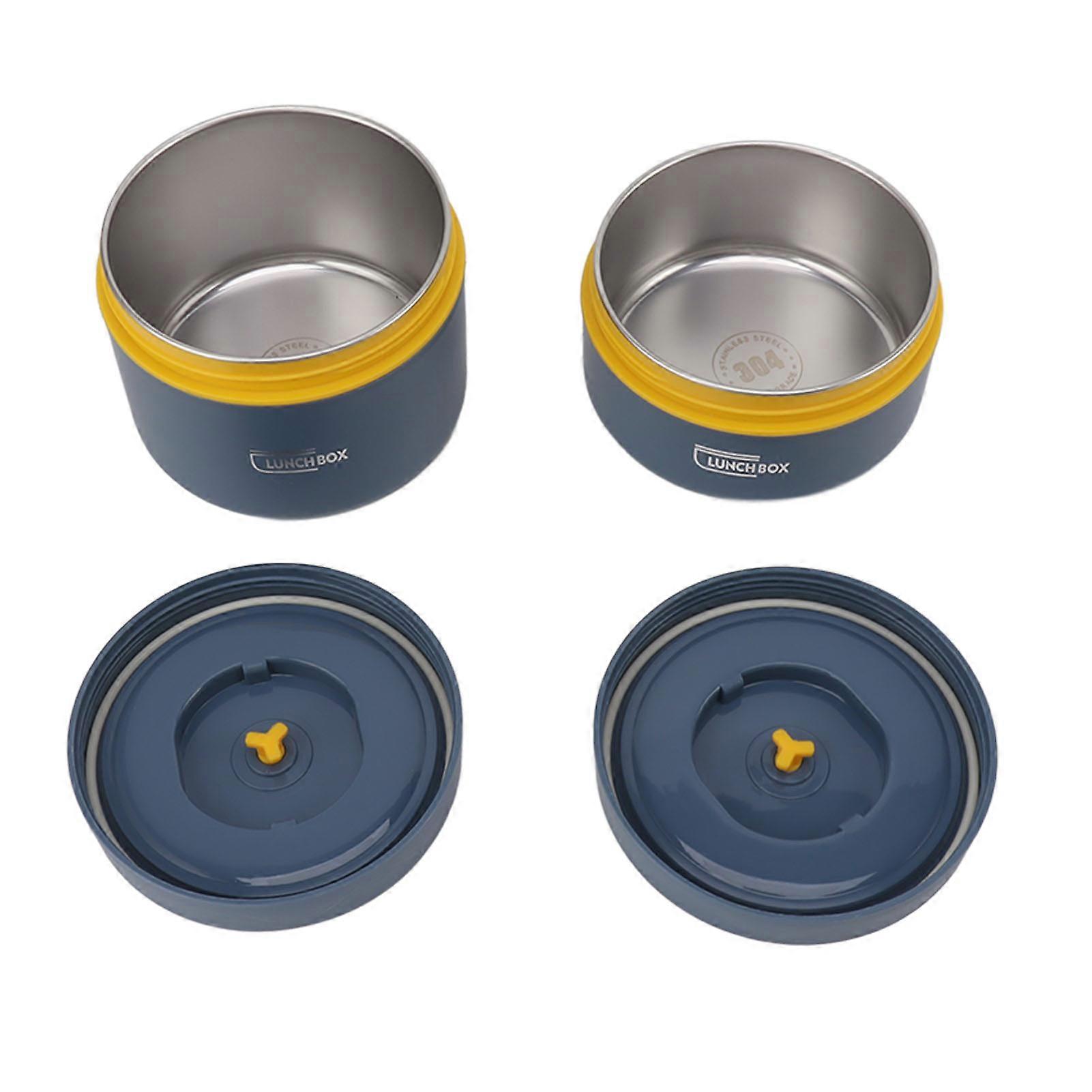 Bento Lunch Box Round with Lid Bag Leakage Proof Stainless Steel Safe ...