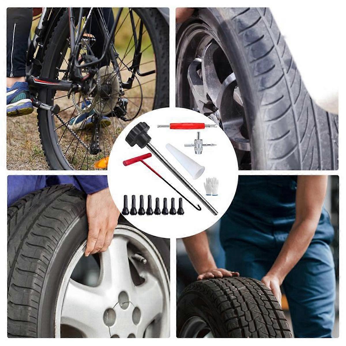 23pcs Tire Valve Stem Puller Tube Metal Tire Repair Tools Kit Metal Car ...