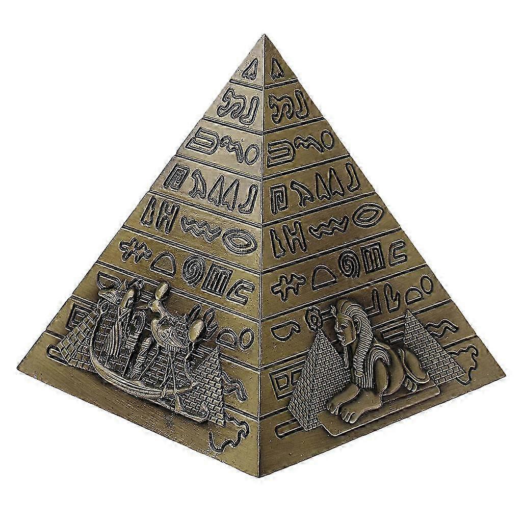 2pcs Egyptian Pyramids Miniature Sculpture, Ancient Egypt Desk Decor for Home Office Collectible ...