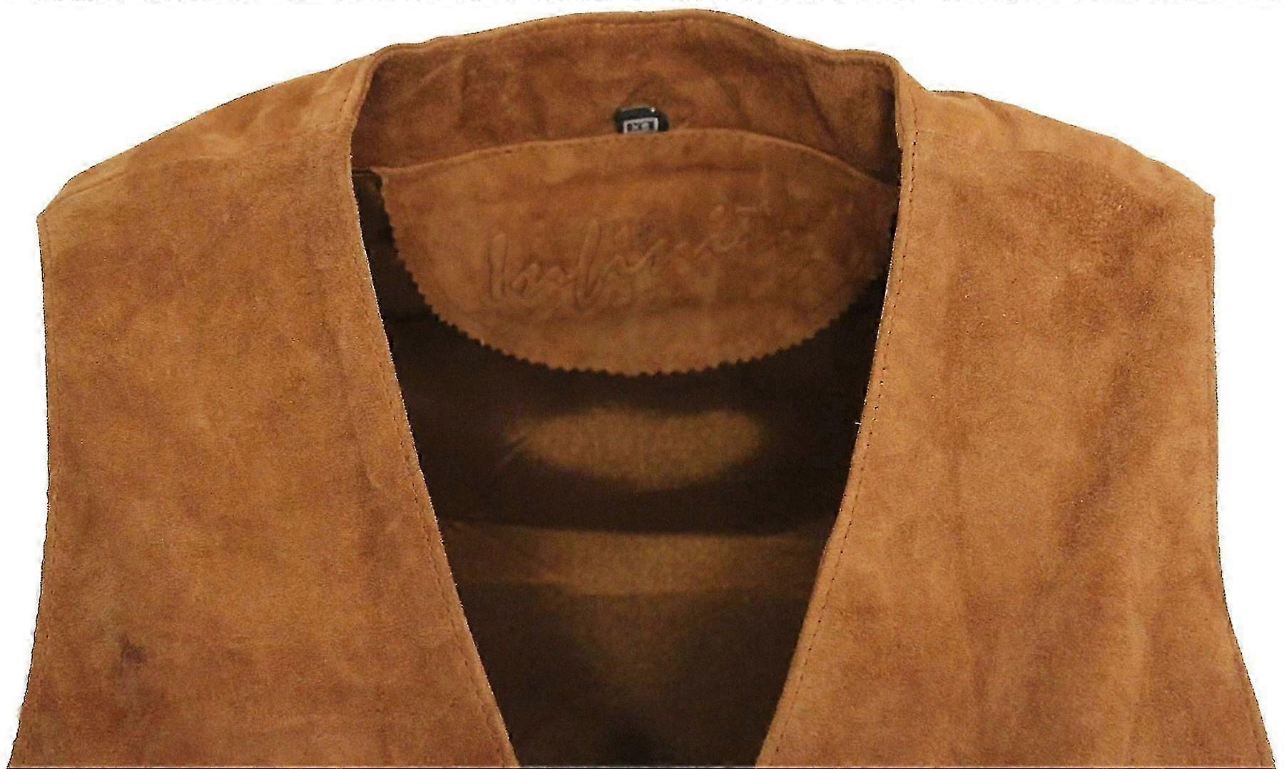 Men's Suede Tan Leather Waistcoat Vest for Men Stylish & Comfortable ...