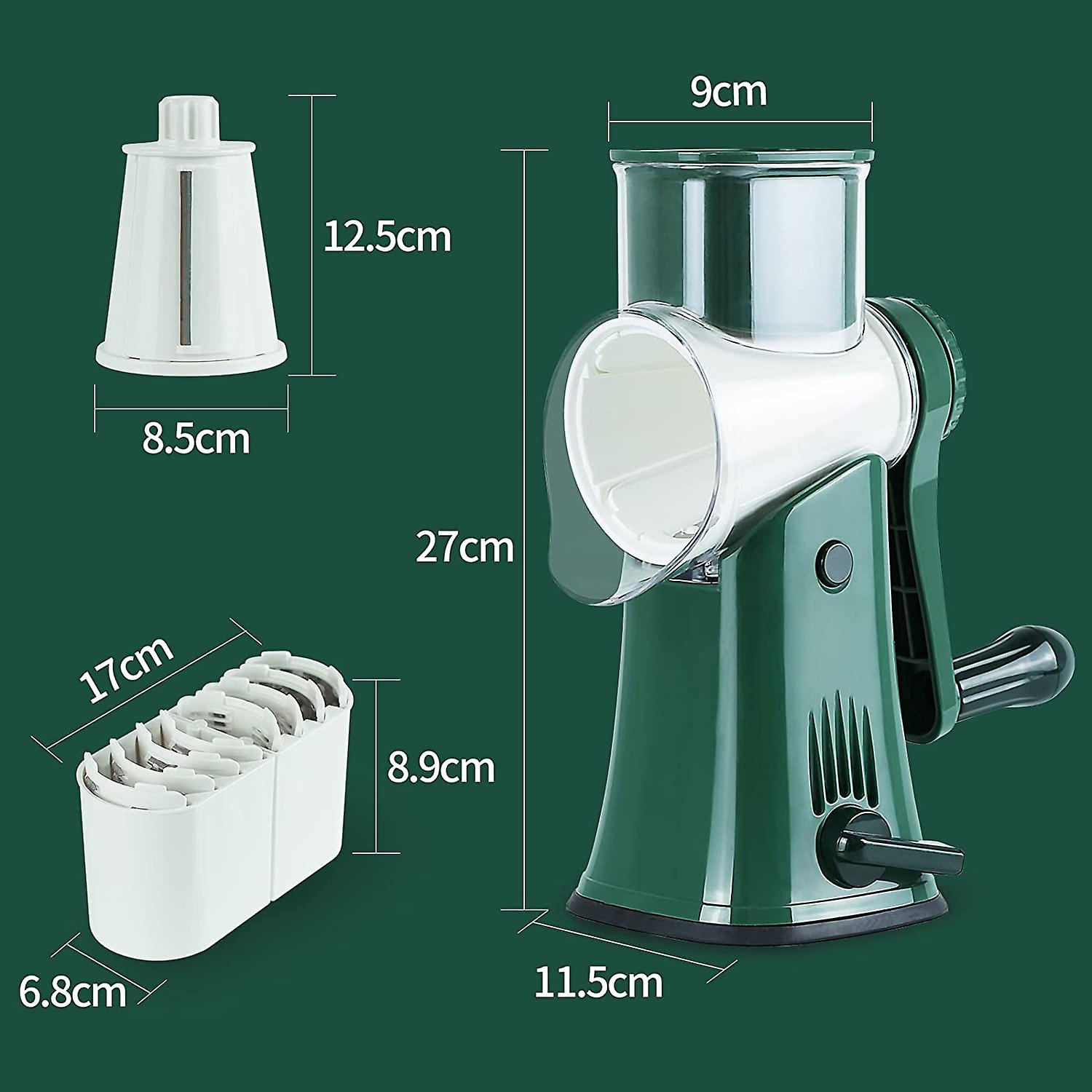 Vegetable Grater, Multifunction Cheese Grater With 5 Drum Blades ...