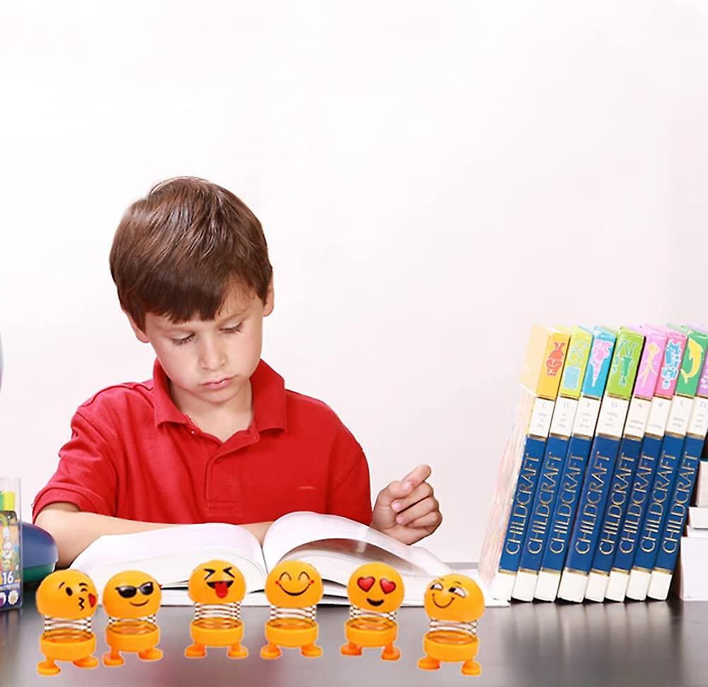 Car Ornaments Shaking Head Dolls,cute Funny Smiling Face Spring Bobble ...