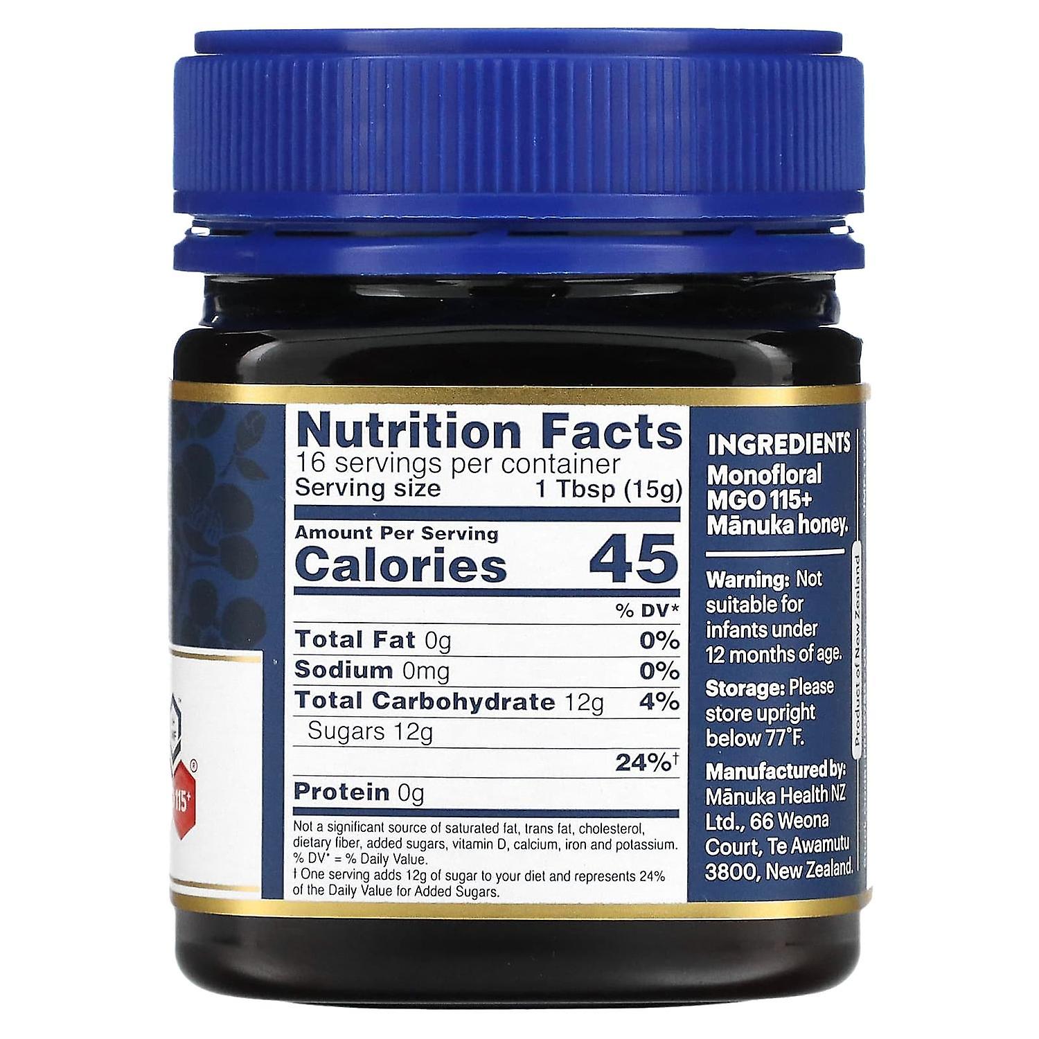 Manuka Health, Raw Manuka Honey, MGO 115+, 8.8 oz (250 g) | Fruugo UK