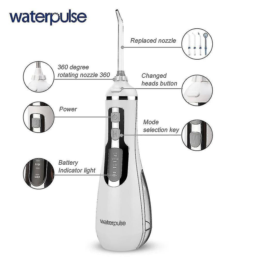 Waterpulse V500 Portable Dental Water Flosser Cordless Dental Irrigator ...
