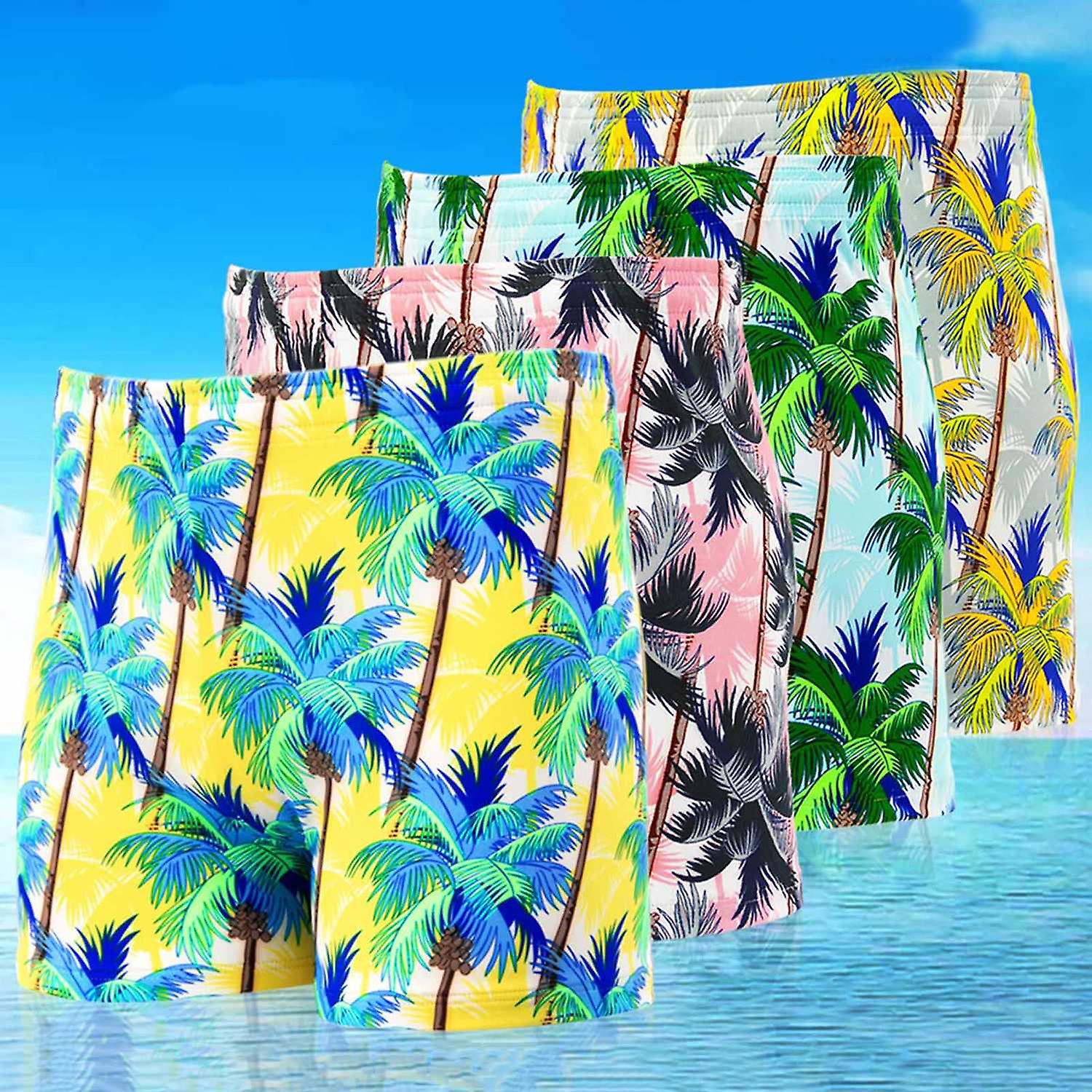 Swimming Trunks Print Great Stitching Compact Coconut Tree Summer ...