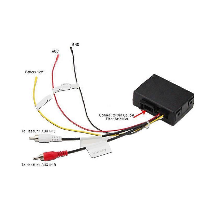 RCA Car power connector Audio AUX-Input To MOST Optic Fiber Amplifier ...
