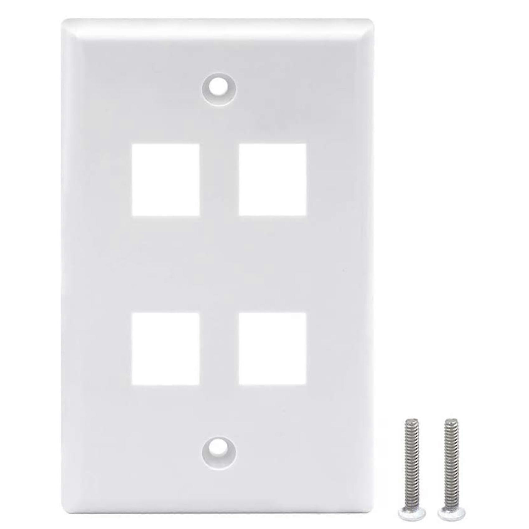 4 Port Wall Plate (10-pack), Single Gang Wall Plates For Rj45 Jack And ...