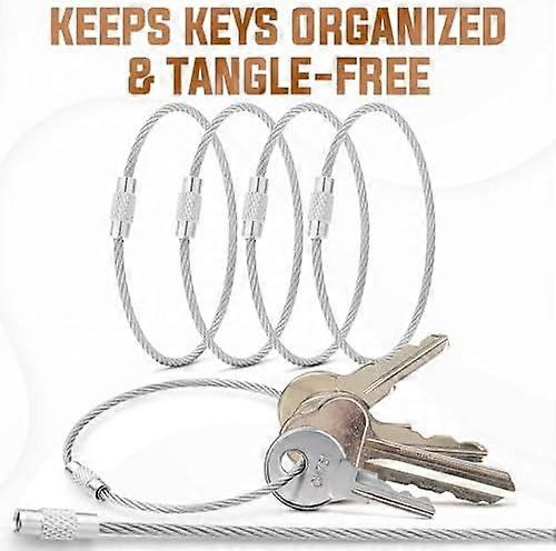 Wire Keychain Cable (5 Pack, 15cm) - Stainless Steel Keychain Cable ...