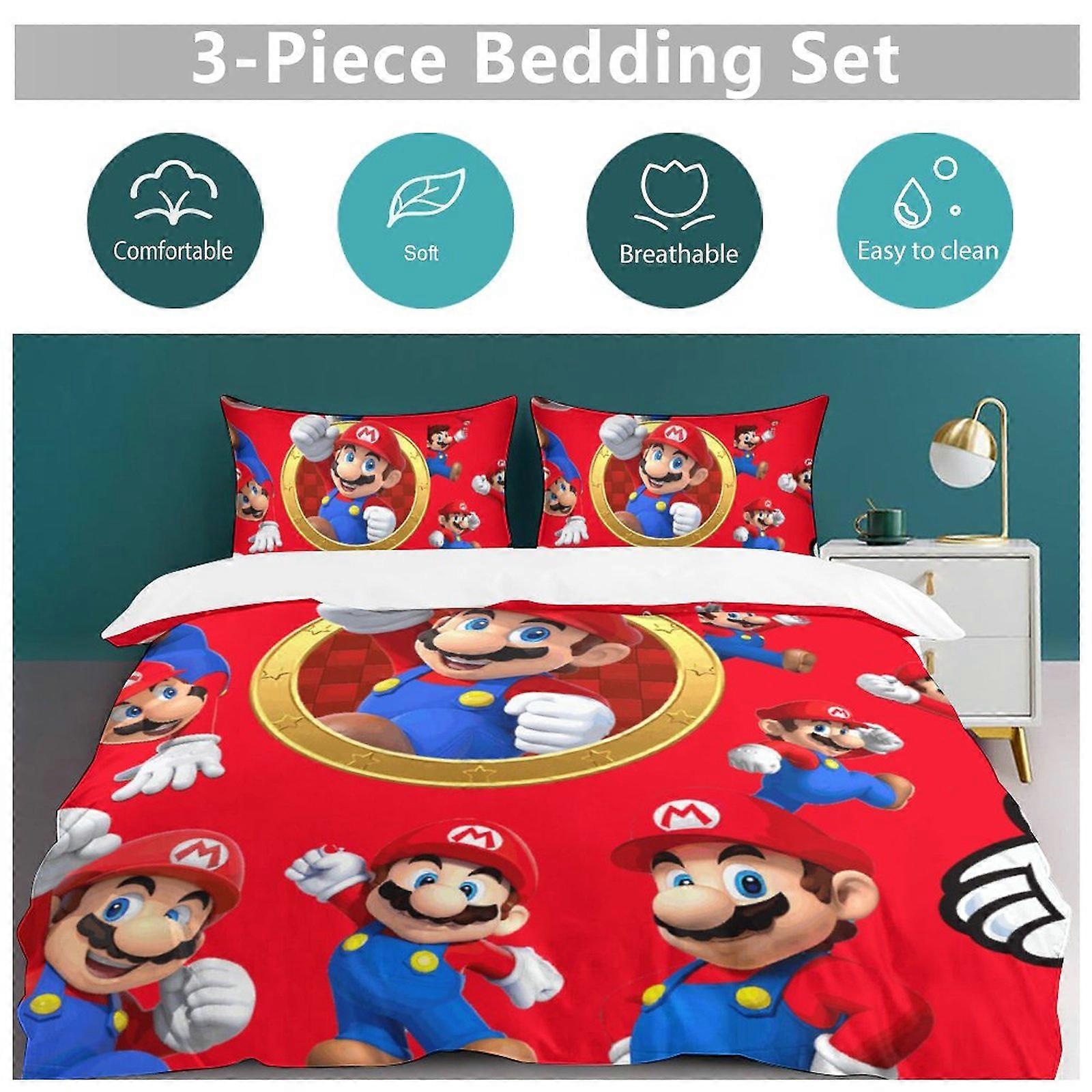 Bedding set HF498 Mario Character 3 Piece Bedding Sets Decor Comforter ...