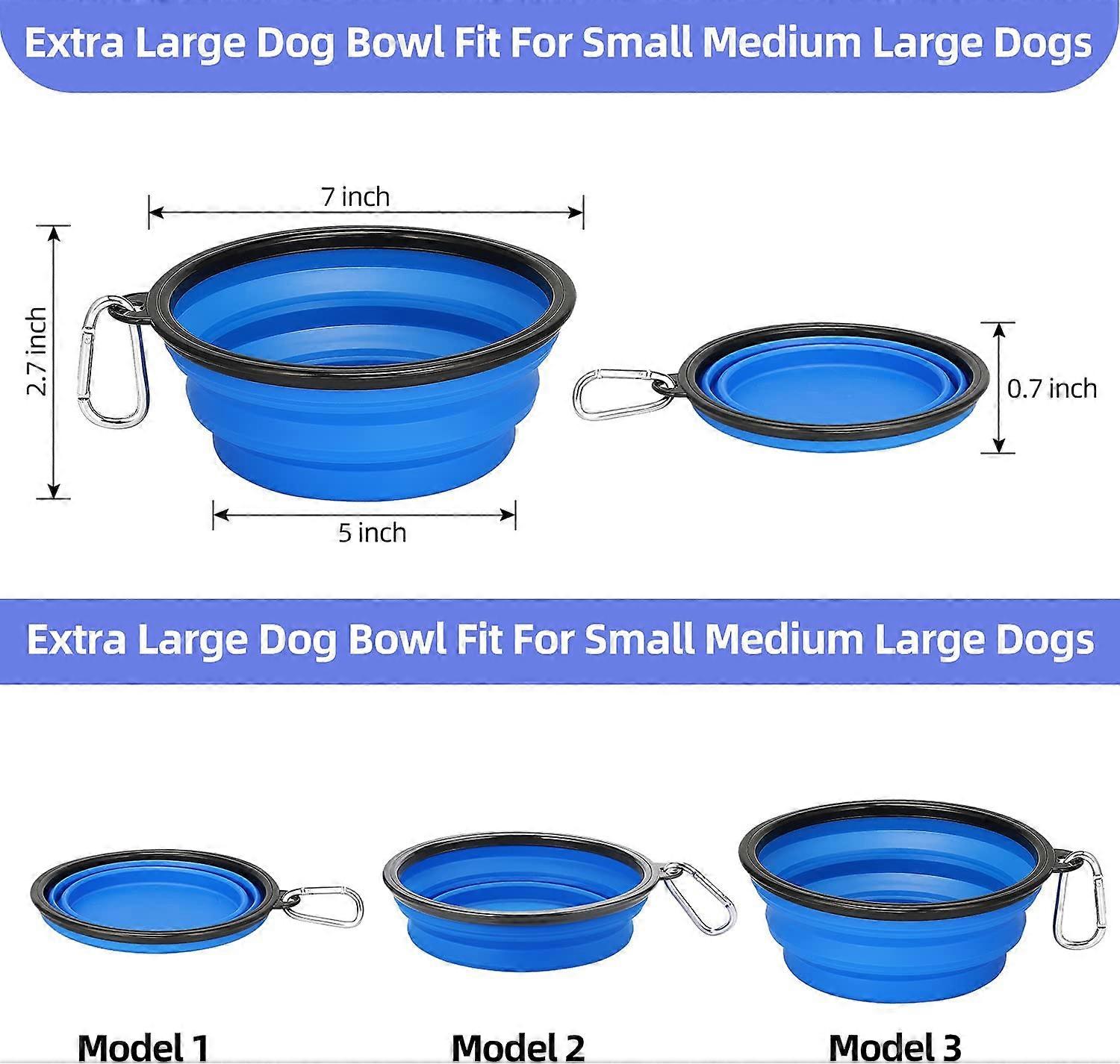 Dog Bowl and Feeder Set of 2 Large Collapsible Dog Bowls, Collapsible ...