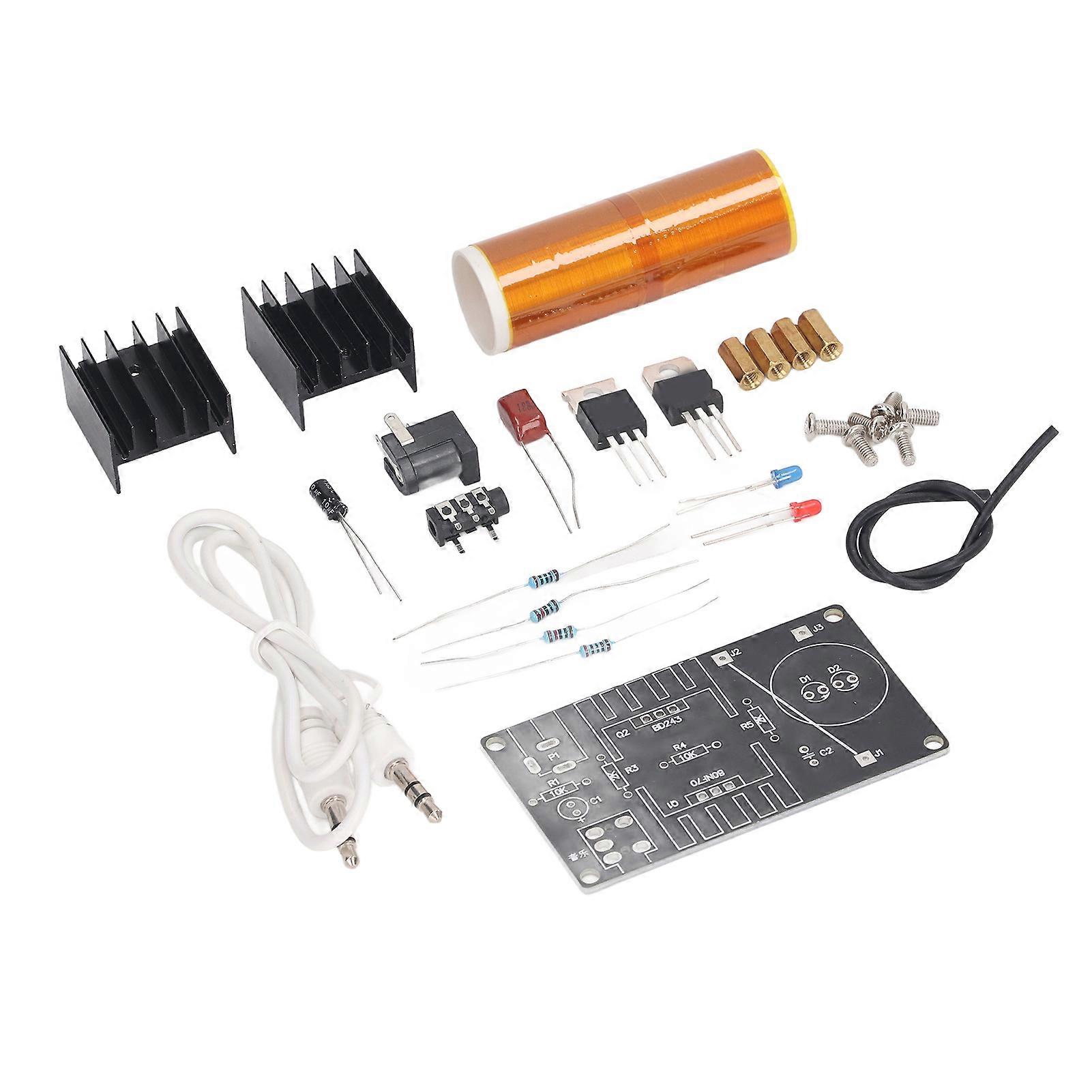 15W Mini Music Tesla Coil Kit DIY Mini Tesla Coil Plasma Speaker Kit ...