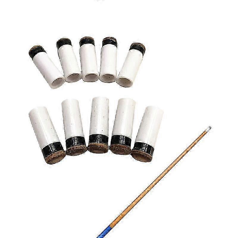 10 Pieces Billiard Cues Tips with White Pool Cue Stick Ferrules, Pool ...