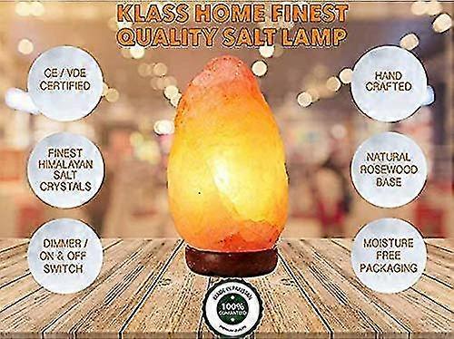Salt Lamp Premium 100% Natural Himalayan Salt Lamp Hand Crafted Wooden ...
