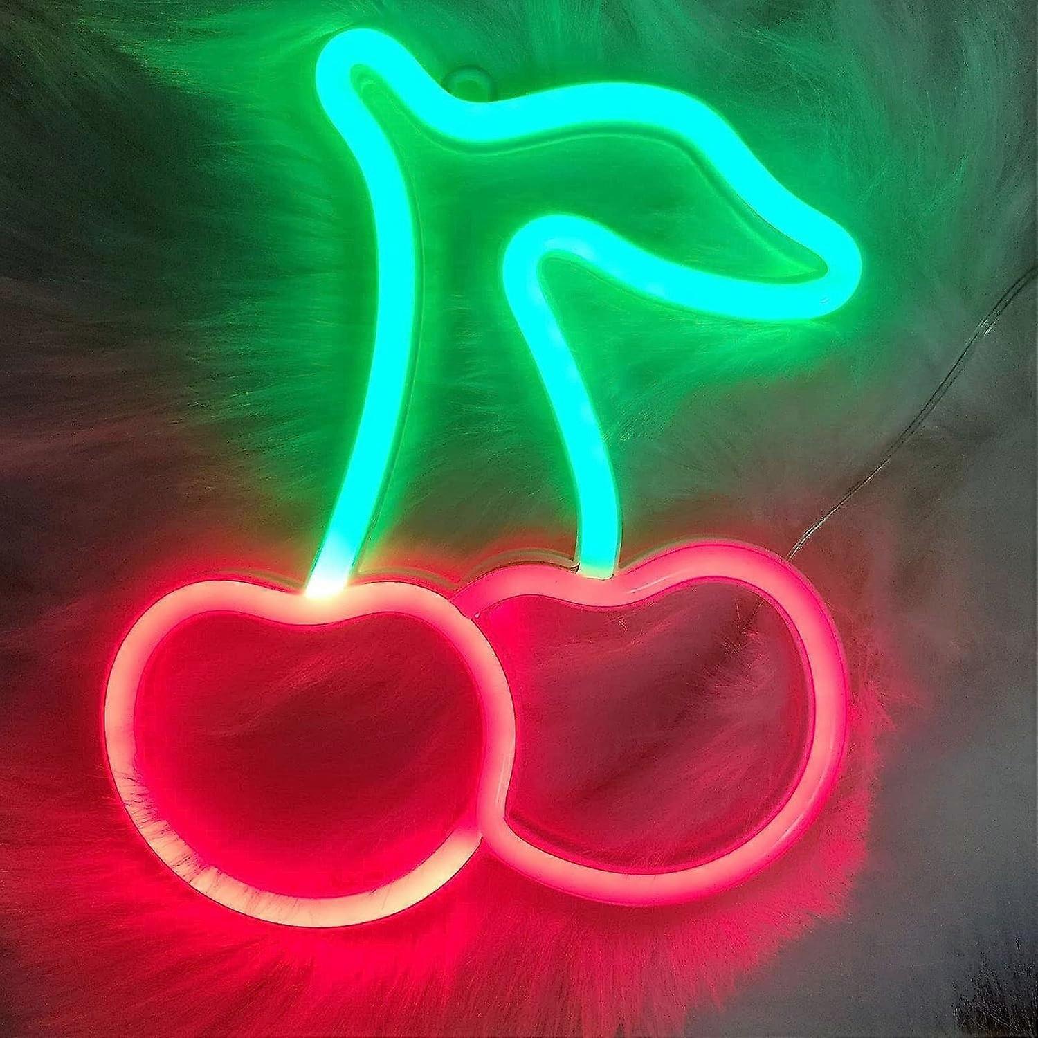Cherry Neon Lights, for Bedroom Neon Signs, LED Neon Wall Sign Fruit ...