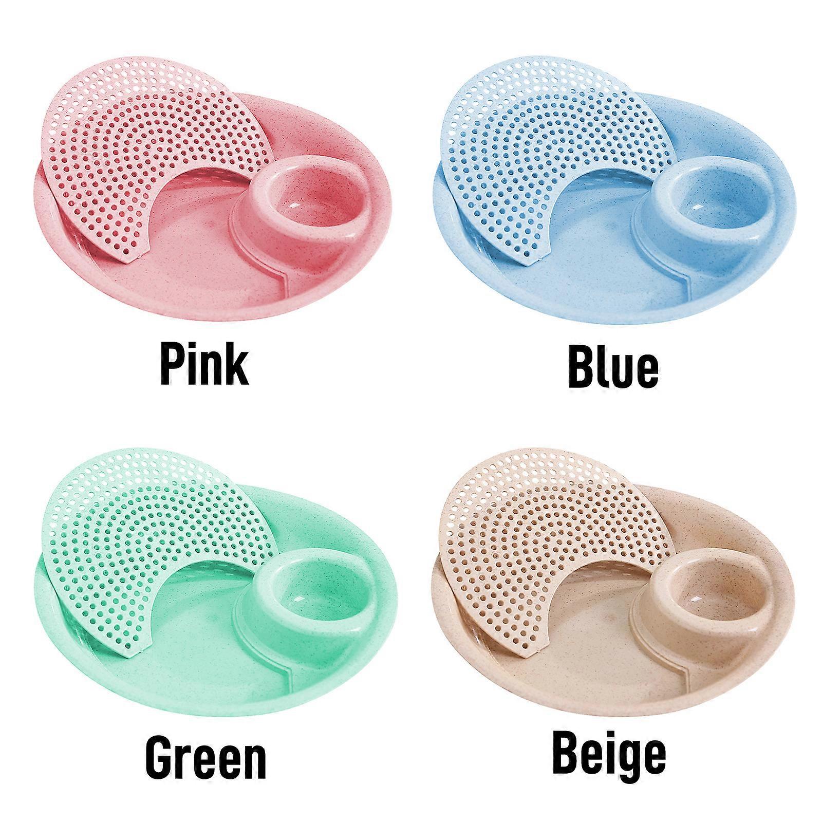 Round Serving Dish Plastic Dipping Plates with Drainer Wheat Straw ...