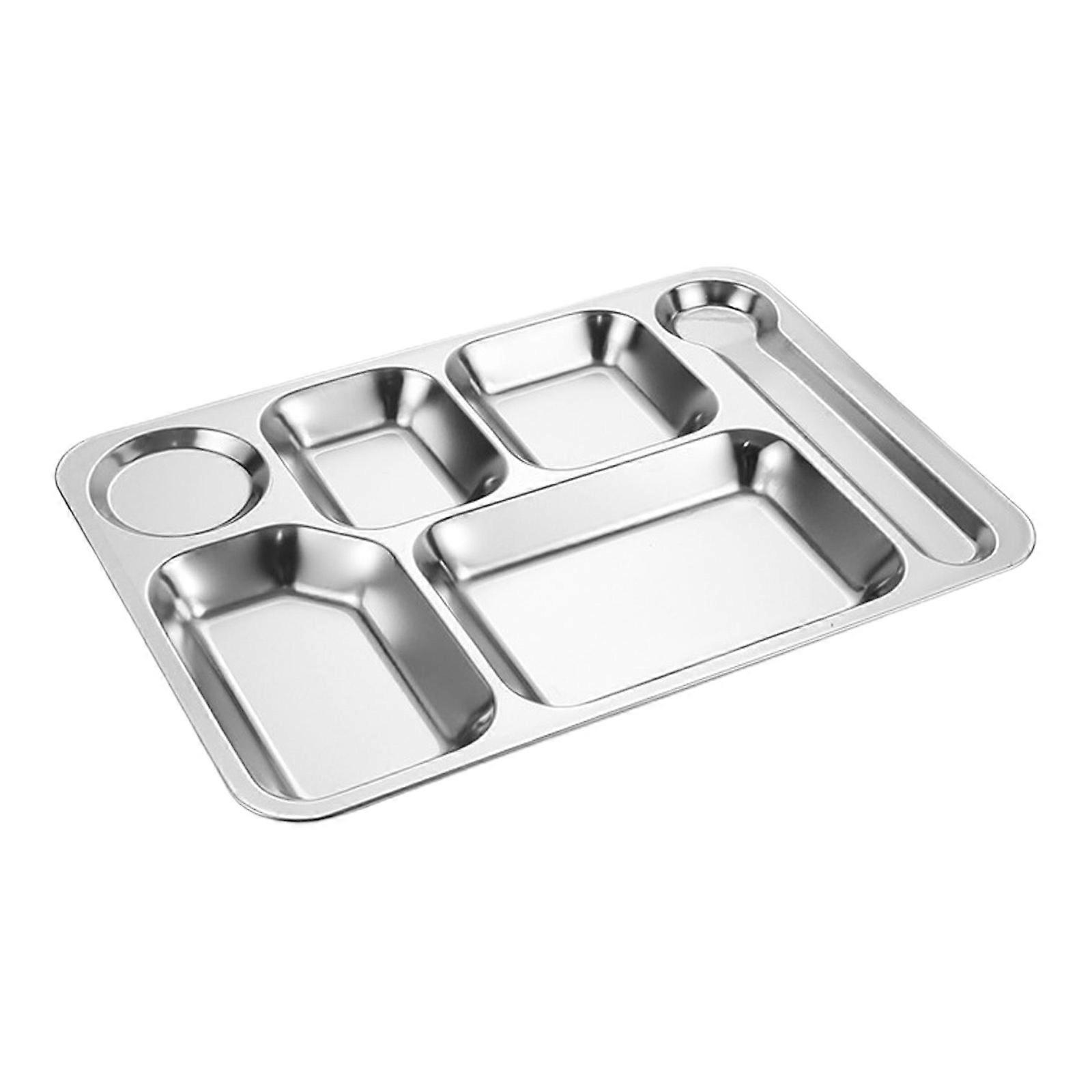 Stainless Steel Divided Plates Mess Food Sectioned Tray with ...