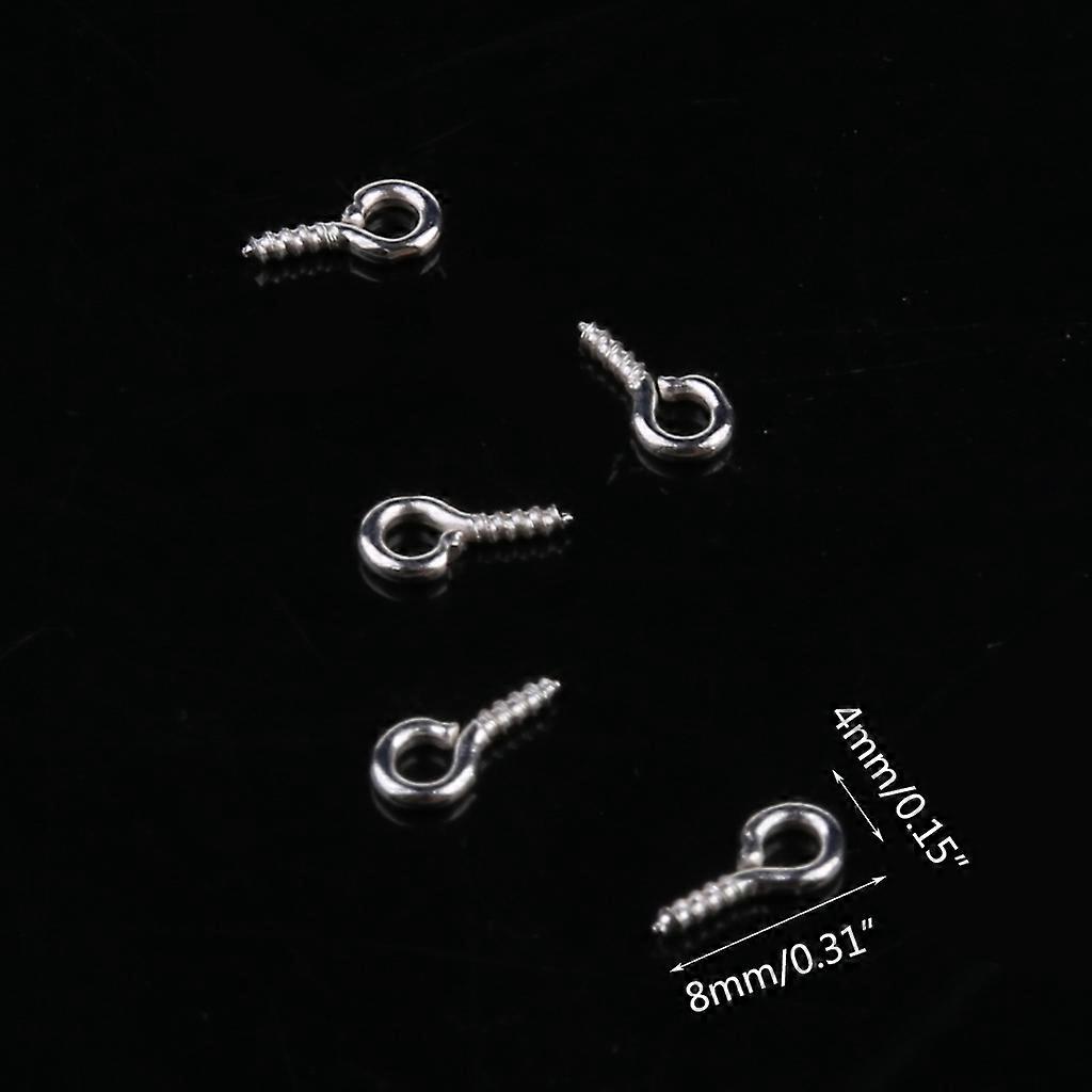 Eye Pin Peg 600x Mini Screw Eyelets Screw Threaded Silver Clasps Hooks ...