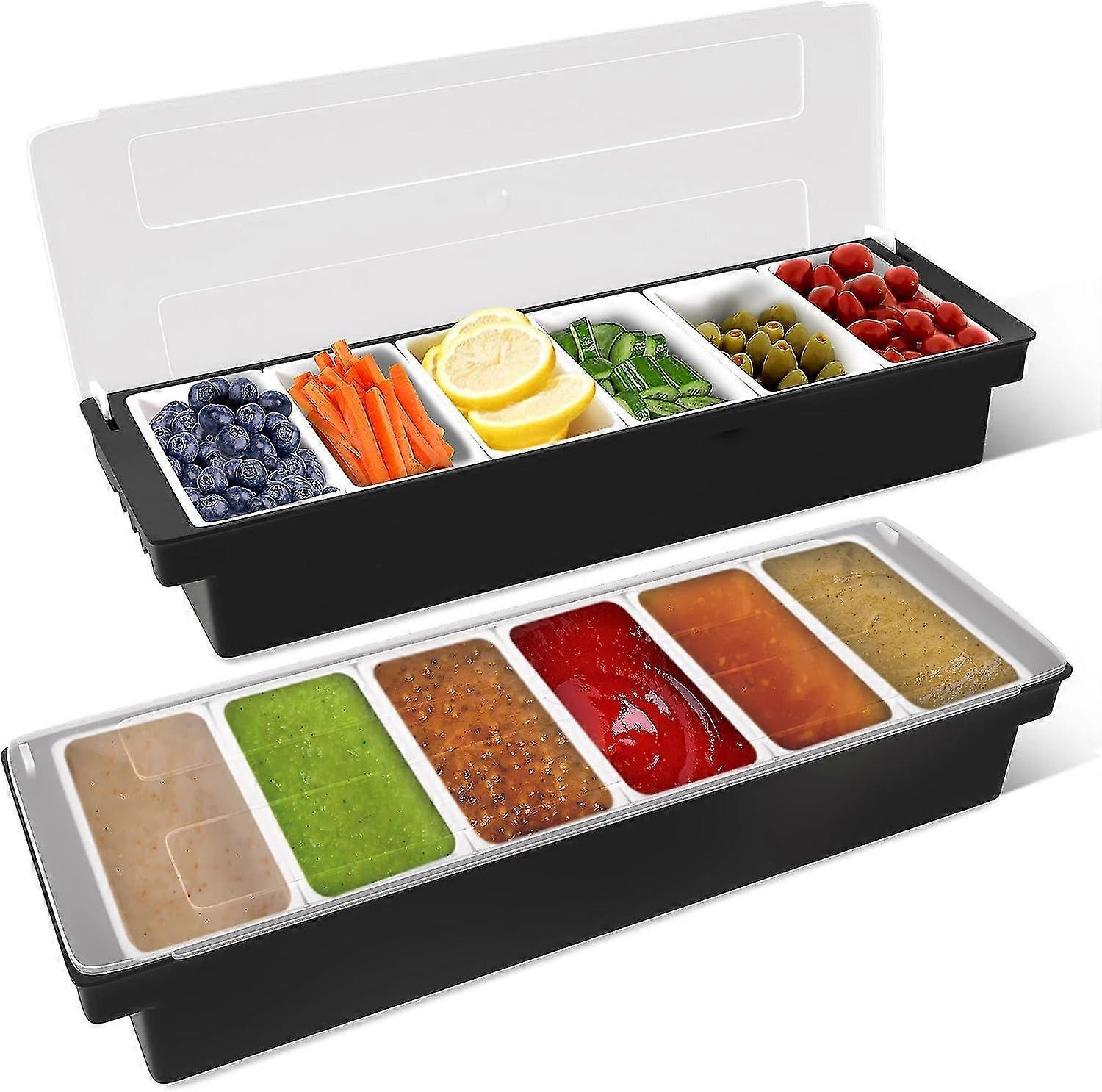 Iced Condiment Serving Containers Refrigerated Decorative Tray Bar Rack ...