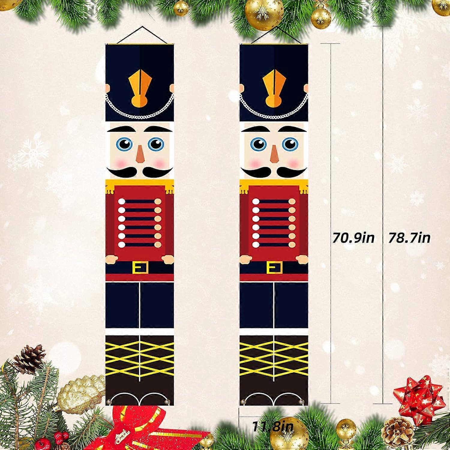 1 Pair Nutcracker Christmas Banner Decorations Outdoor Christmas ...