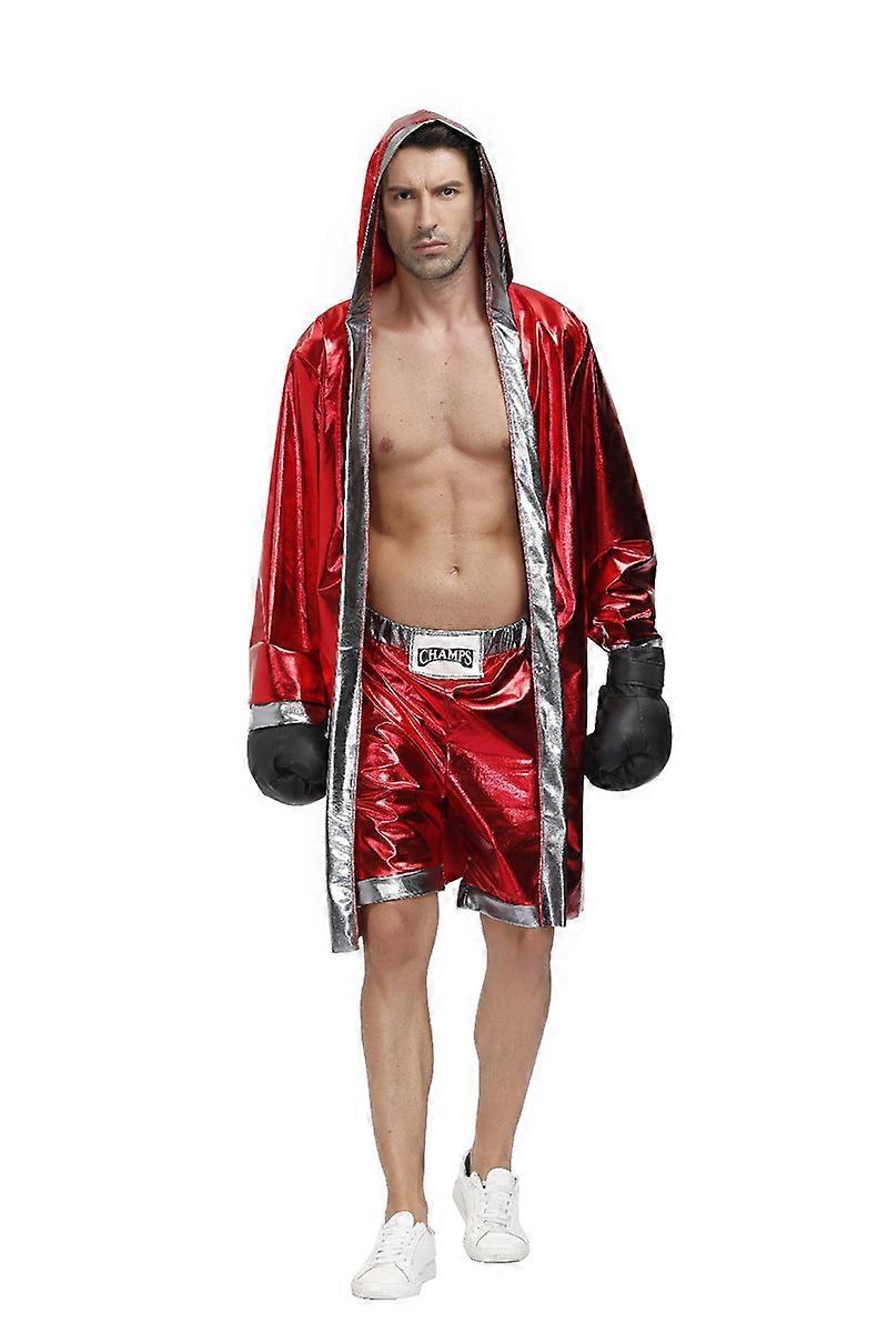 Men Women Cosplay Costume Boxing Robe with Shorts and Tops Adult Hooded ...