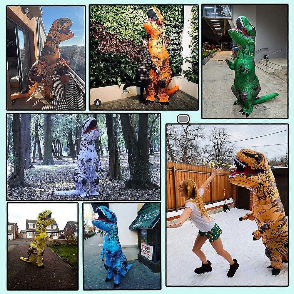Adult Kids T-Rex Inflatable Dinosaur Costumes Suit Dress Anime Party ...