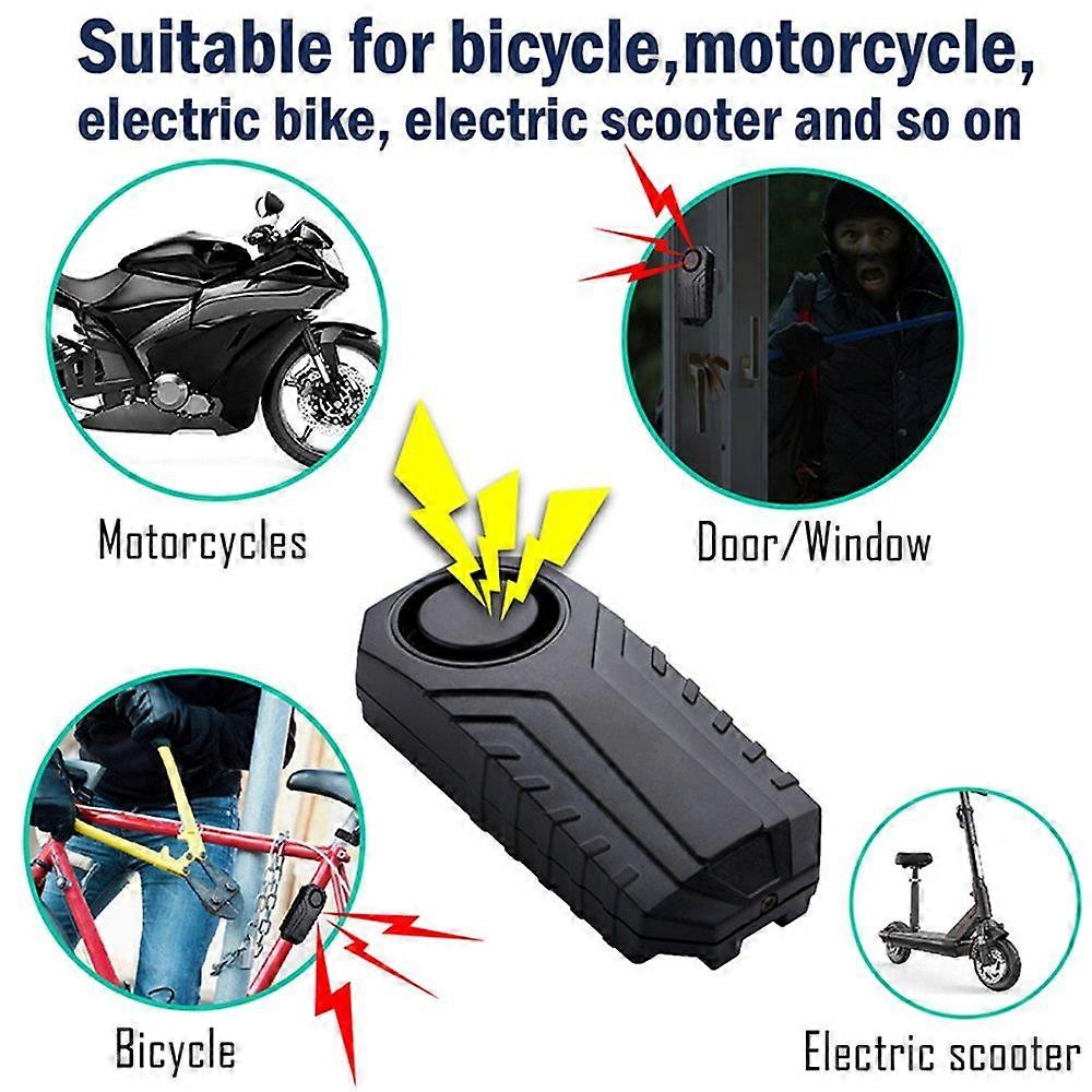 Anti-theft Bike Alarm With strap, 113db Burglar Vibration Motorcycle ...