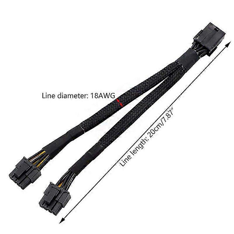 GPU Extension Cable PCIe 8 Pin Female to Dual 2x 8 Pin (6+2) Male PCI e ...