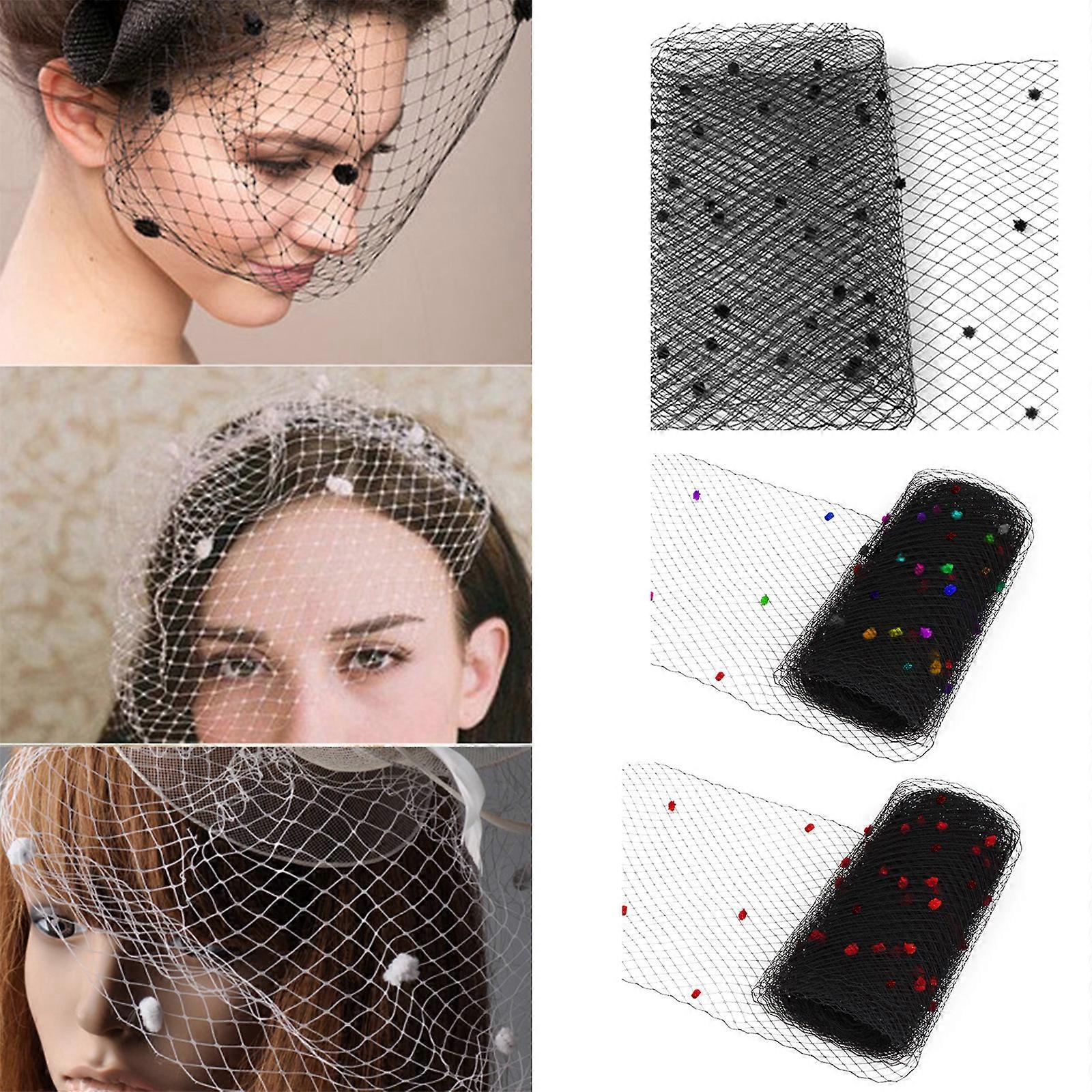 Veil Netting Fabric Mesh Ribbon Sinamay Fascinator Hat Bowknot Handmade ...