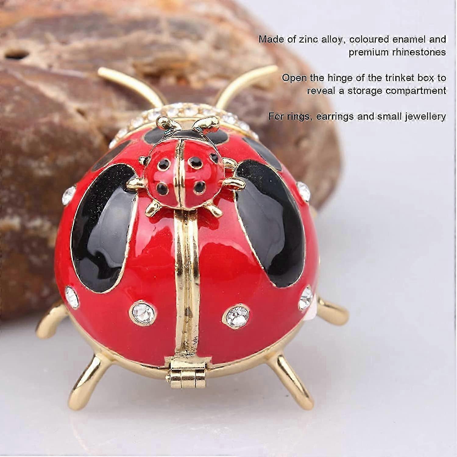 Exquisite Ladybug Trinket Box, Faberge Egg Trinket Box Hinged Hand ...