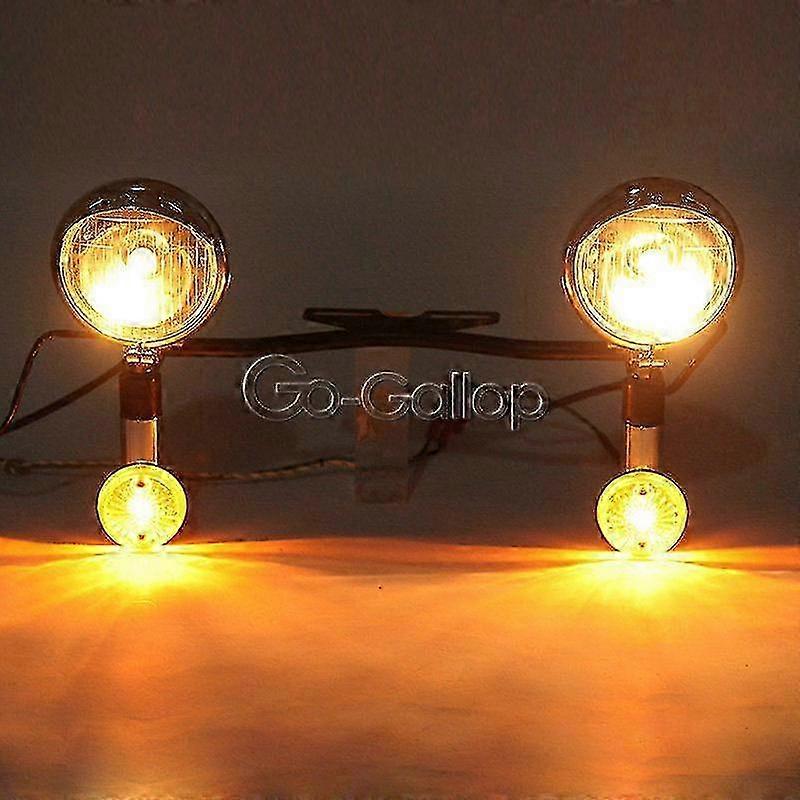 Exquisite Chrome Motorcycle Driving Passing Bar Turn Signals Spot Light ...