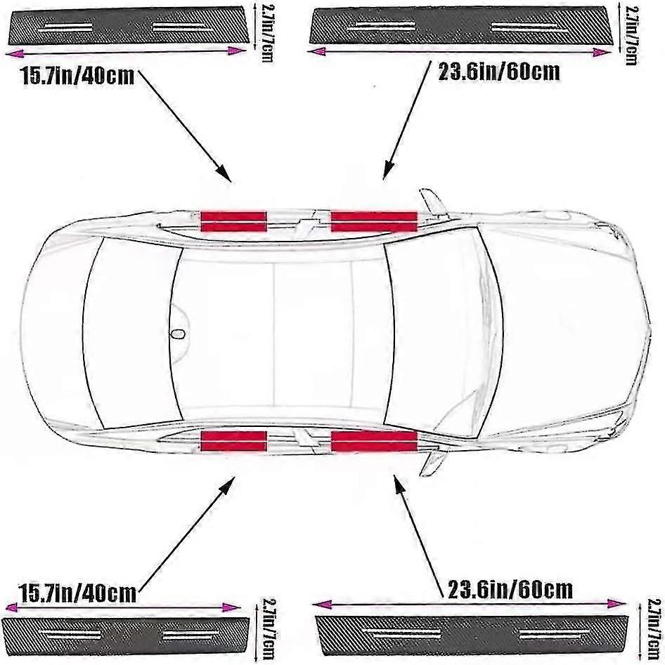 4 Car Door Sill Protector Film,Carbon Door Step Protector,Step Door ...