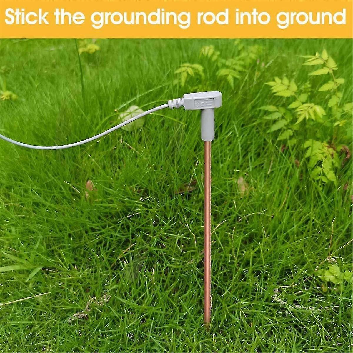 Copper Grounding Rod Kit with 40ft Female Ground Cord - Portable Earth ...