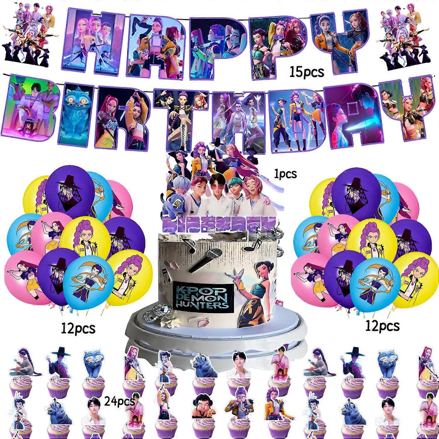 kpop Hunter Birthday Decoration Kpop Demon Hunters Birthday Bags Banner ...