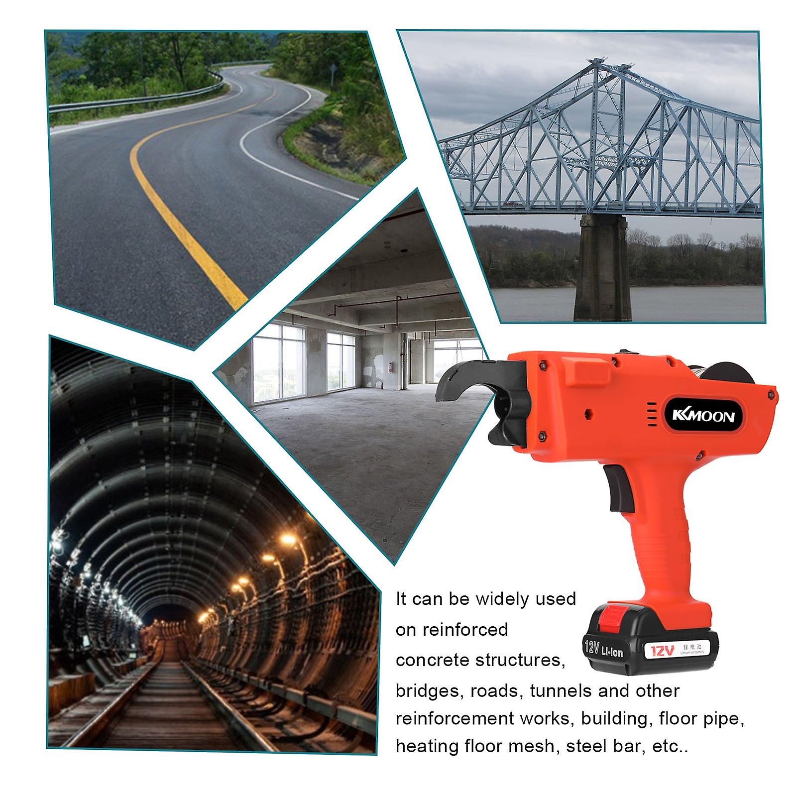 12 V automatic 8-34mm rebar tier cordless rechargeable tying binding ...