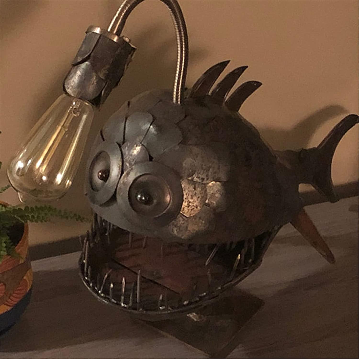 Angler Fish Lamp Steampunk Halloween Steampunk Vintage Iron Art ...