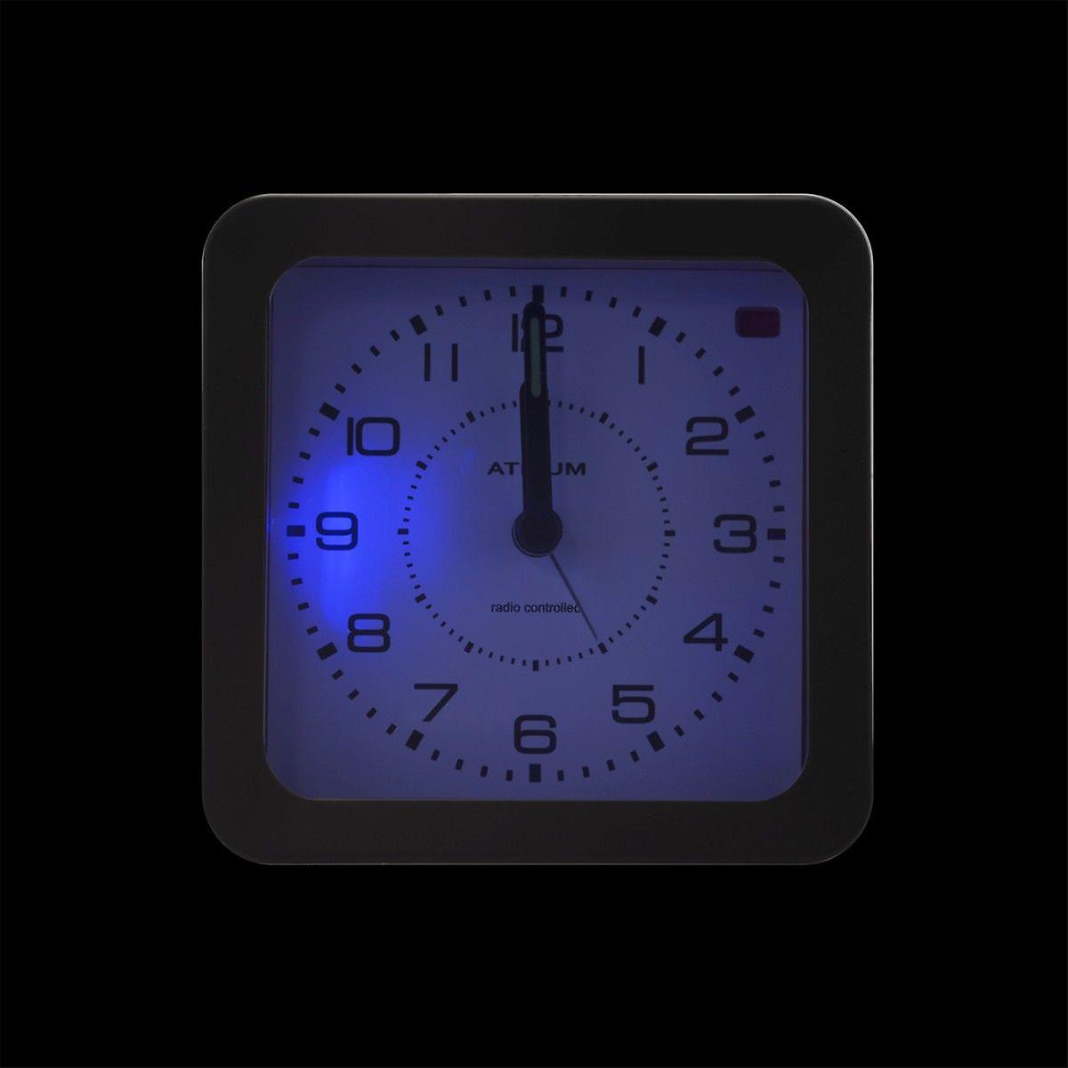 ATRIUM Alarm Clock Analog Quartz Alarm Clock A660-7 Light Snooze Black ...