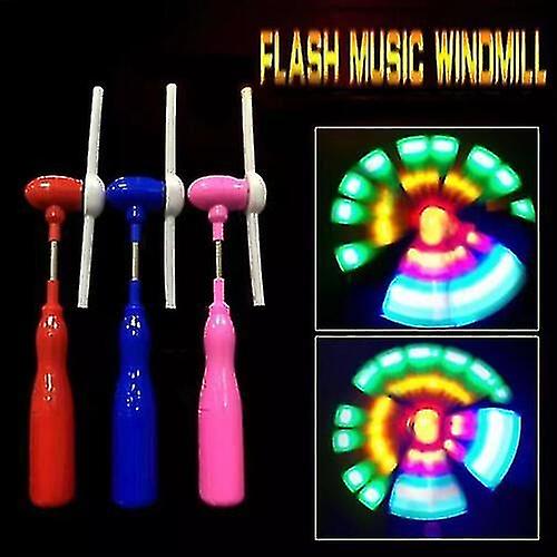 1pcs Random Color Flashing Light Up Led Spinning Windmill Glows Music ...