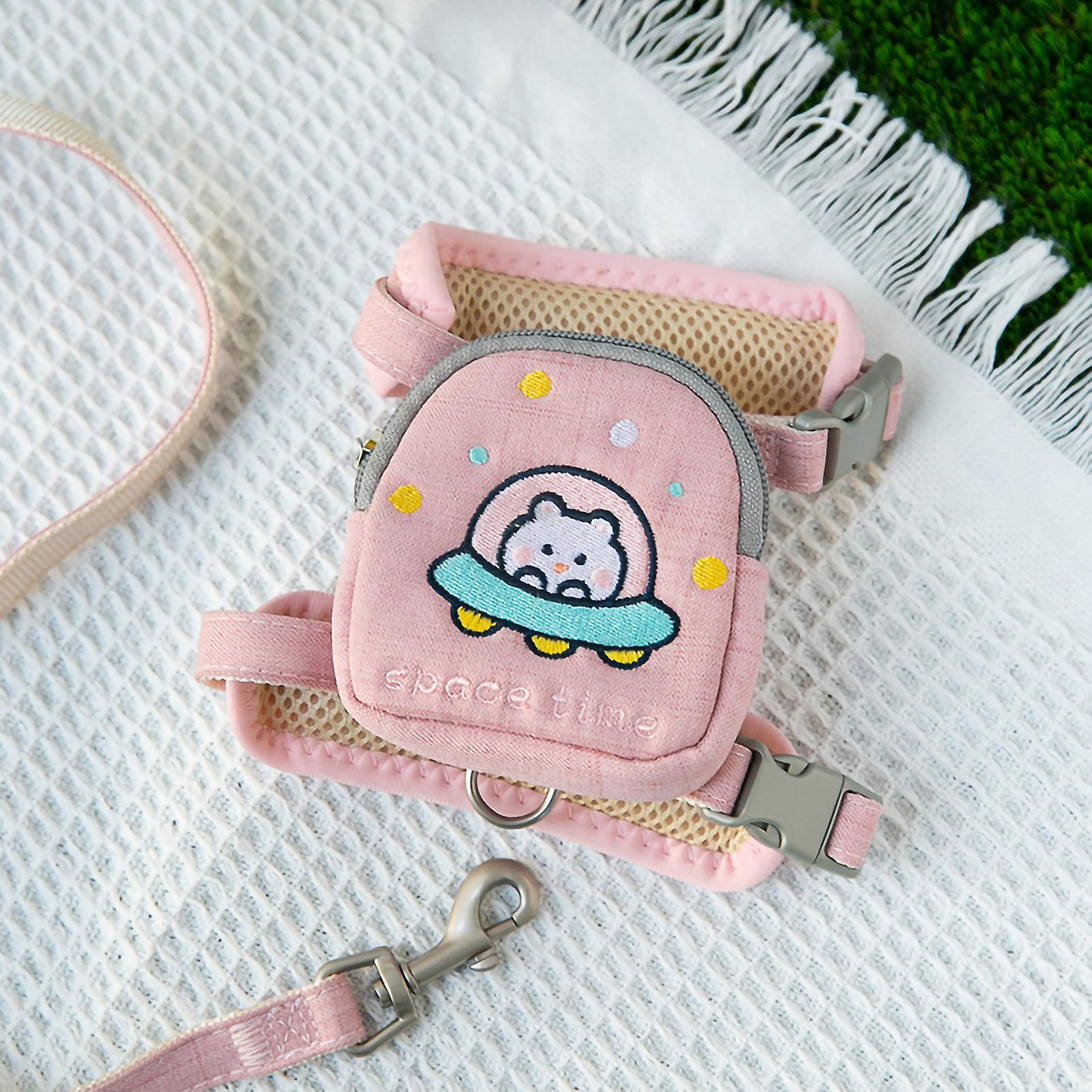 Pet Backpack Harness Adjustable Outdoor Cat Saddle Bags with Lead Leash ...