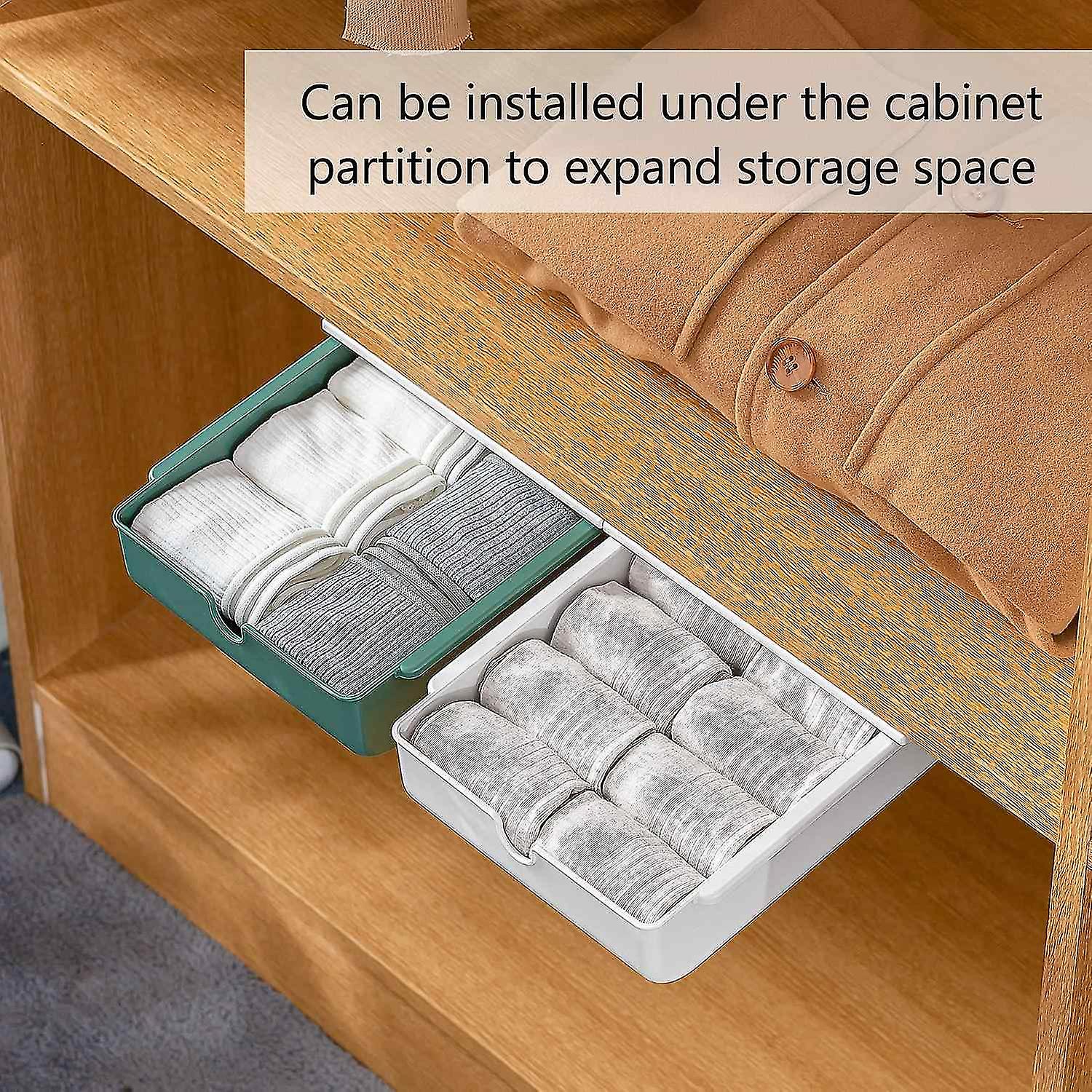 Under Desk Drawer, Self Adhesive Hidden Drawer Under Table, Desk ...