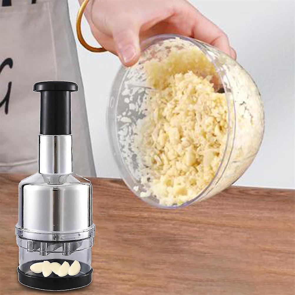 Stainless Steel Manual Garlic Crusher Press - Kitchen Gadget for Onions ...