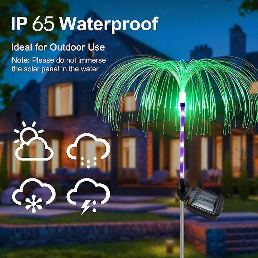 Solar Fiber Optic Jellyfish Earth Plug Light Solar Fiber Optic Lawn ...