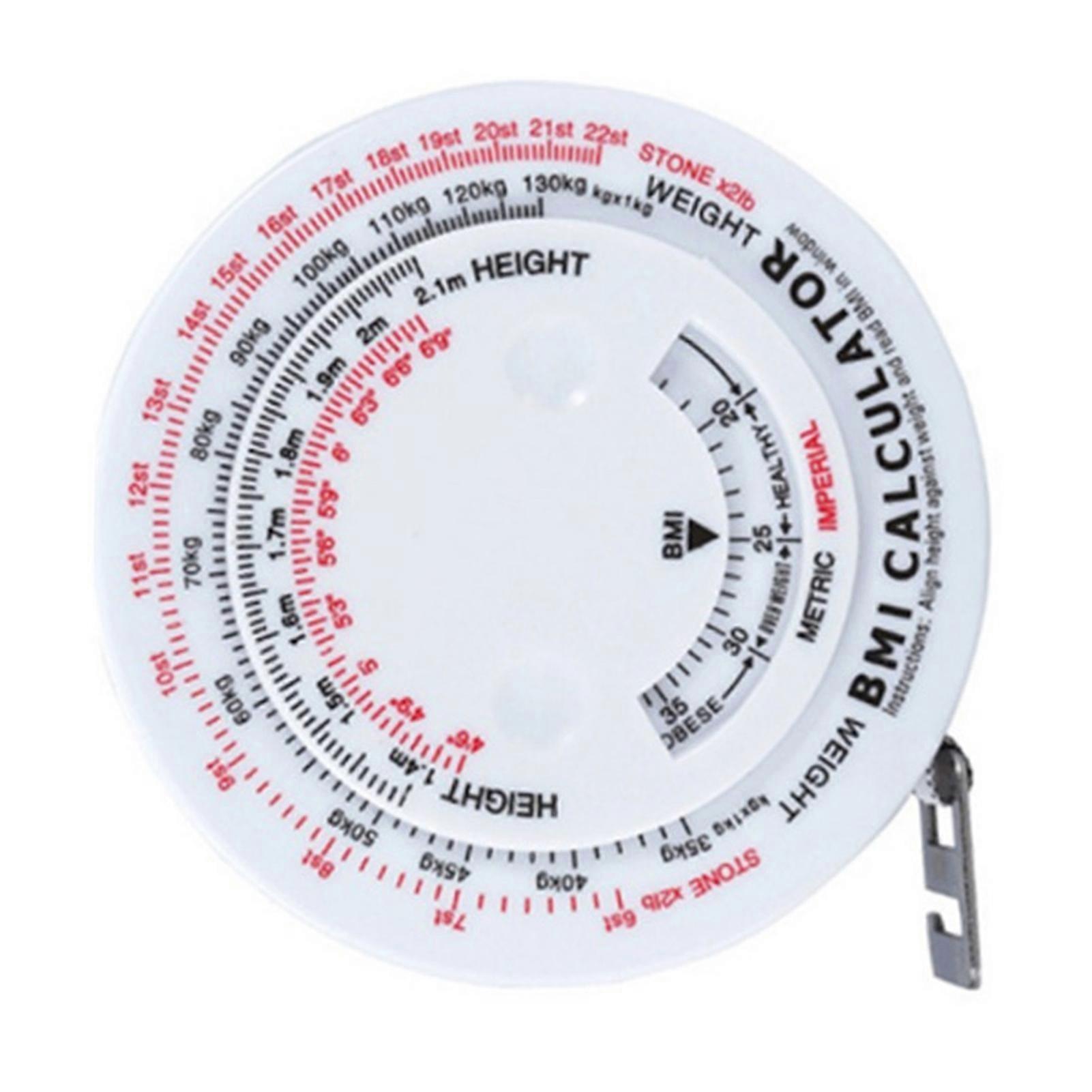Round BMI Measuring Tape Automatic Retractable Waistline Tape ...