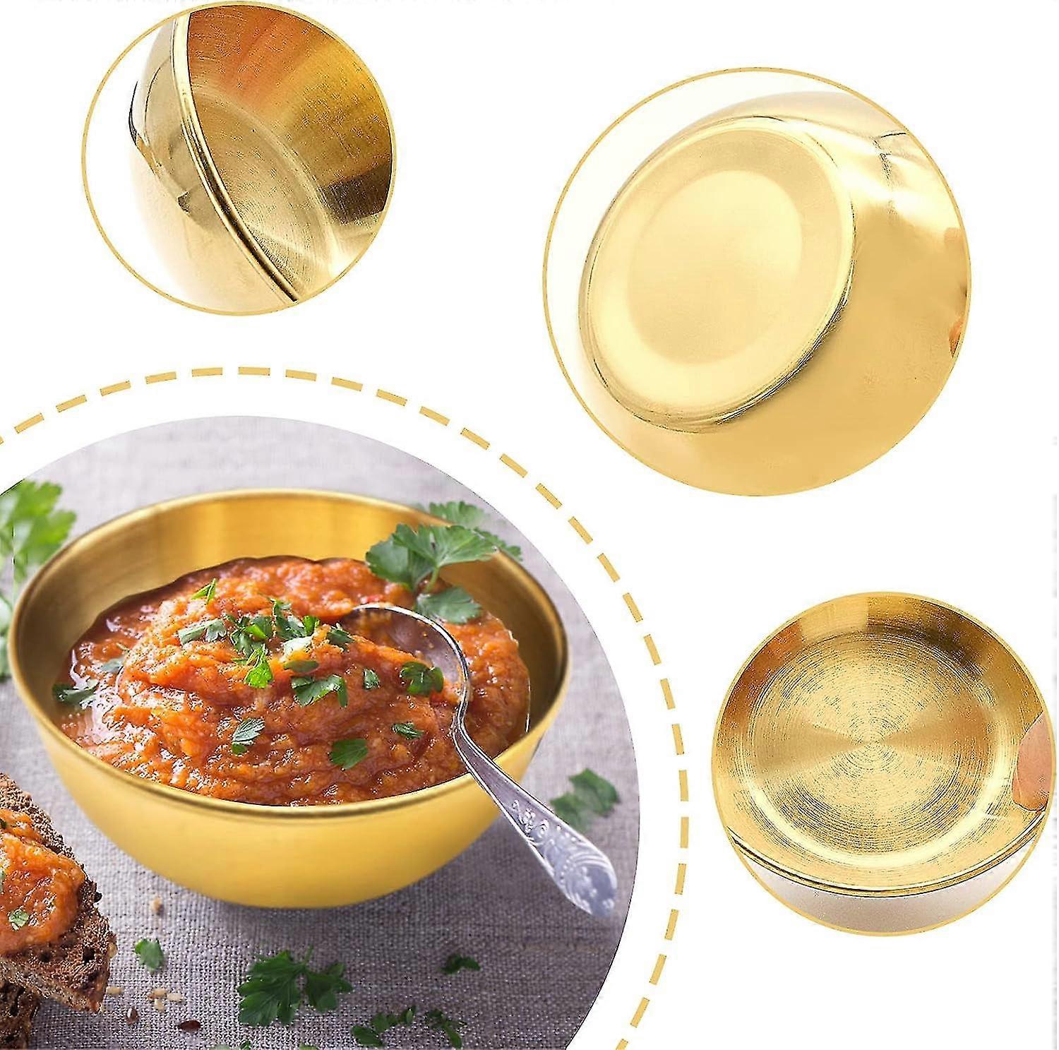 4 Pcs Gold Stainless Steel Sauce Dip Bowls, Small Soy Sauce Dish ...