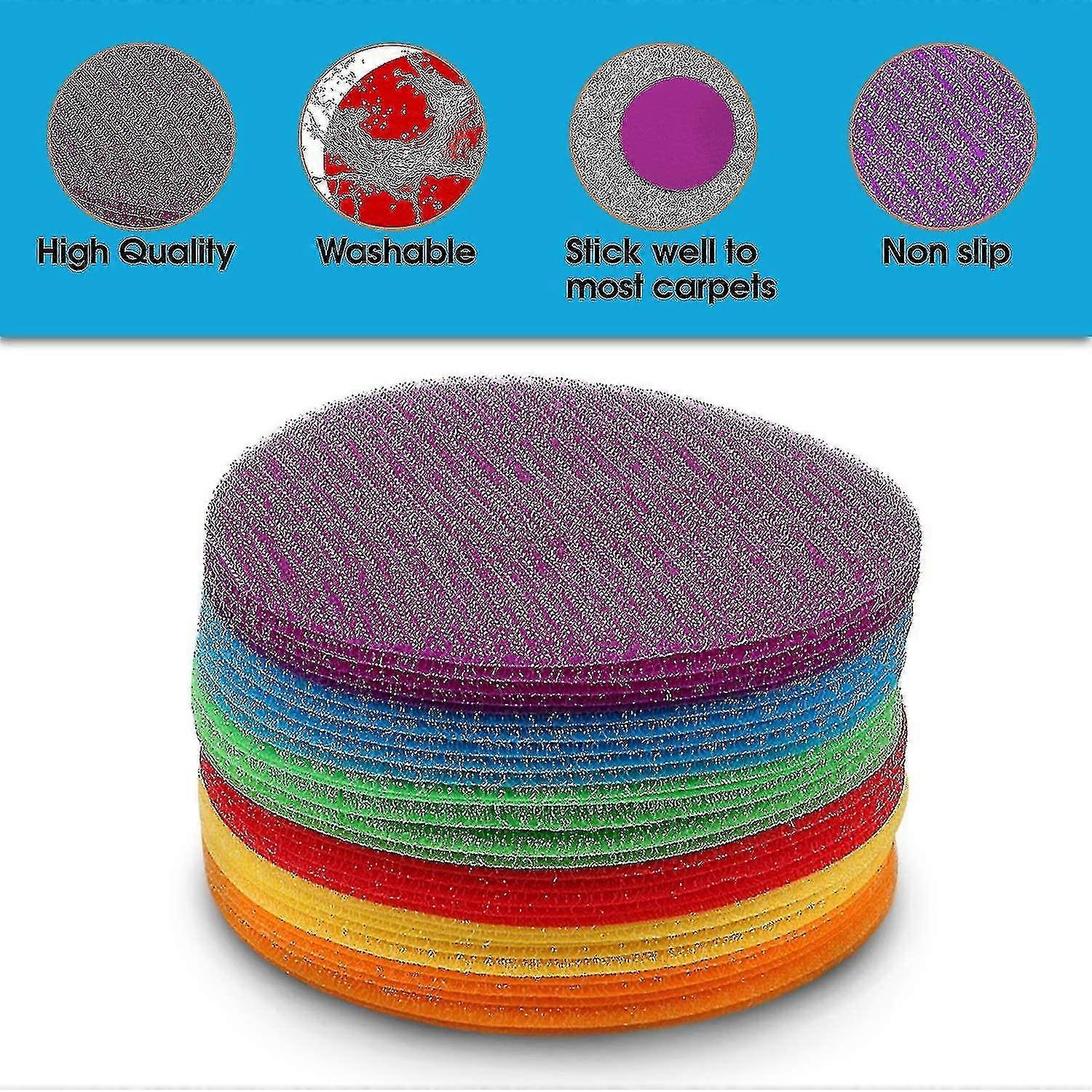30 Pcs 5 Inch Carpet Circles Carpet Spot Markers Carpet Sitting Dot ...