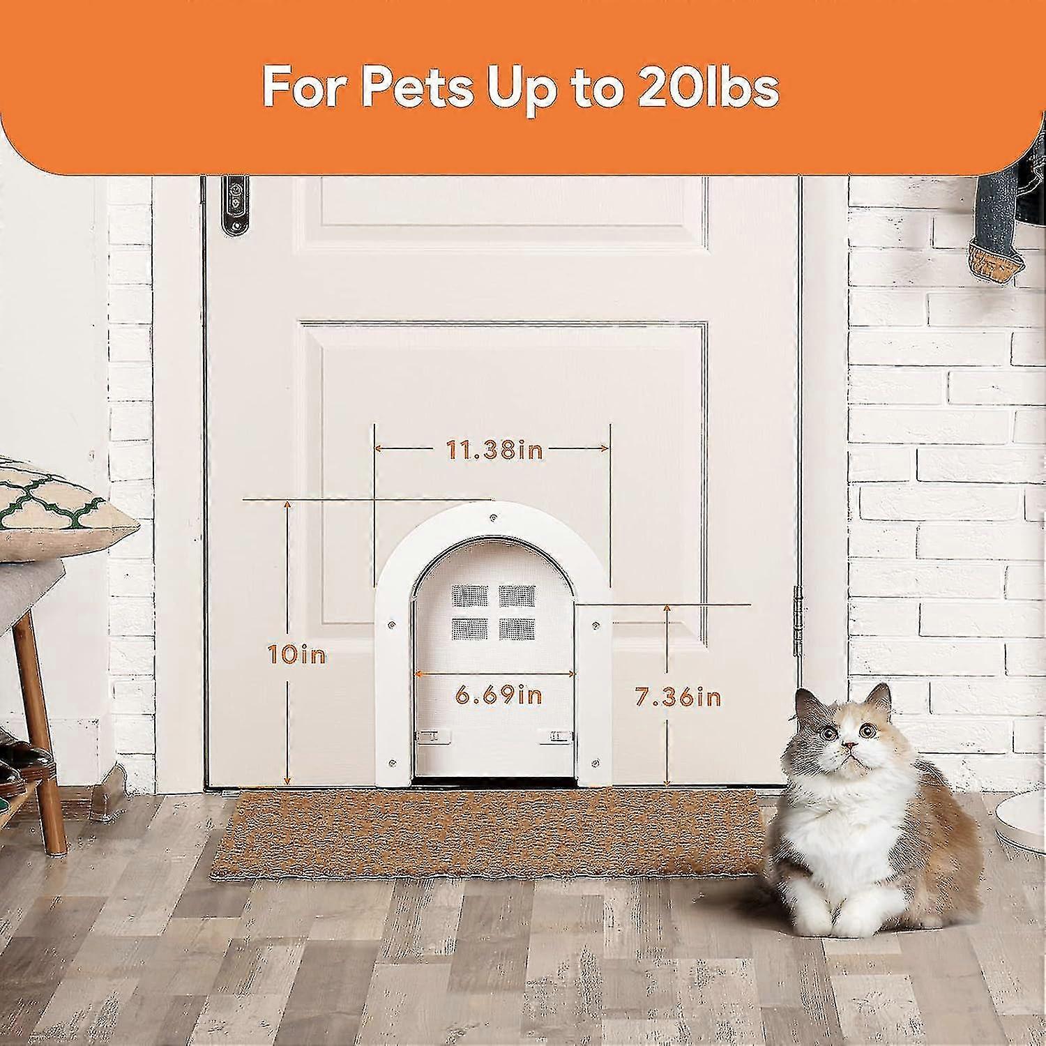 Cat Flap, Silent 2 Way Cat Door, Easy Installation, Durable, Lockable ...