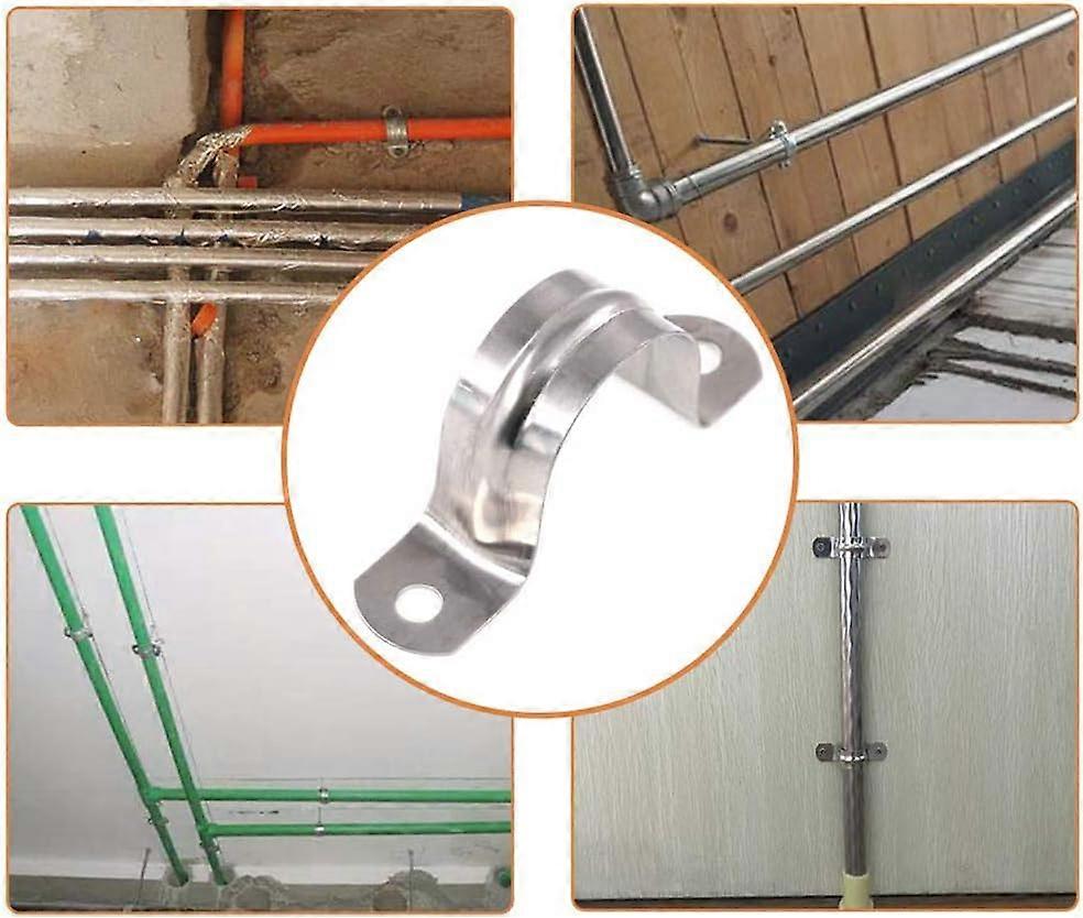 20PCS 16MM 304 Stainless Steel U-Tube Clamp Connecting Ring Pipe Clamp ...