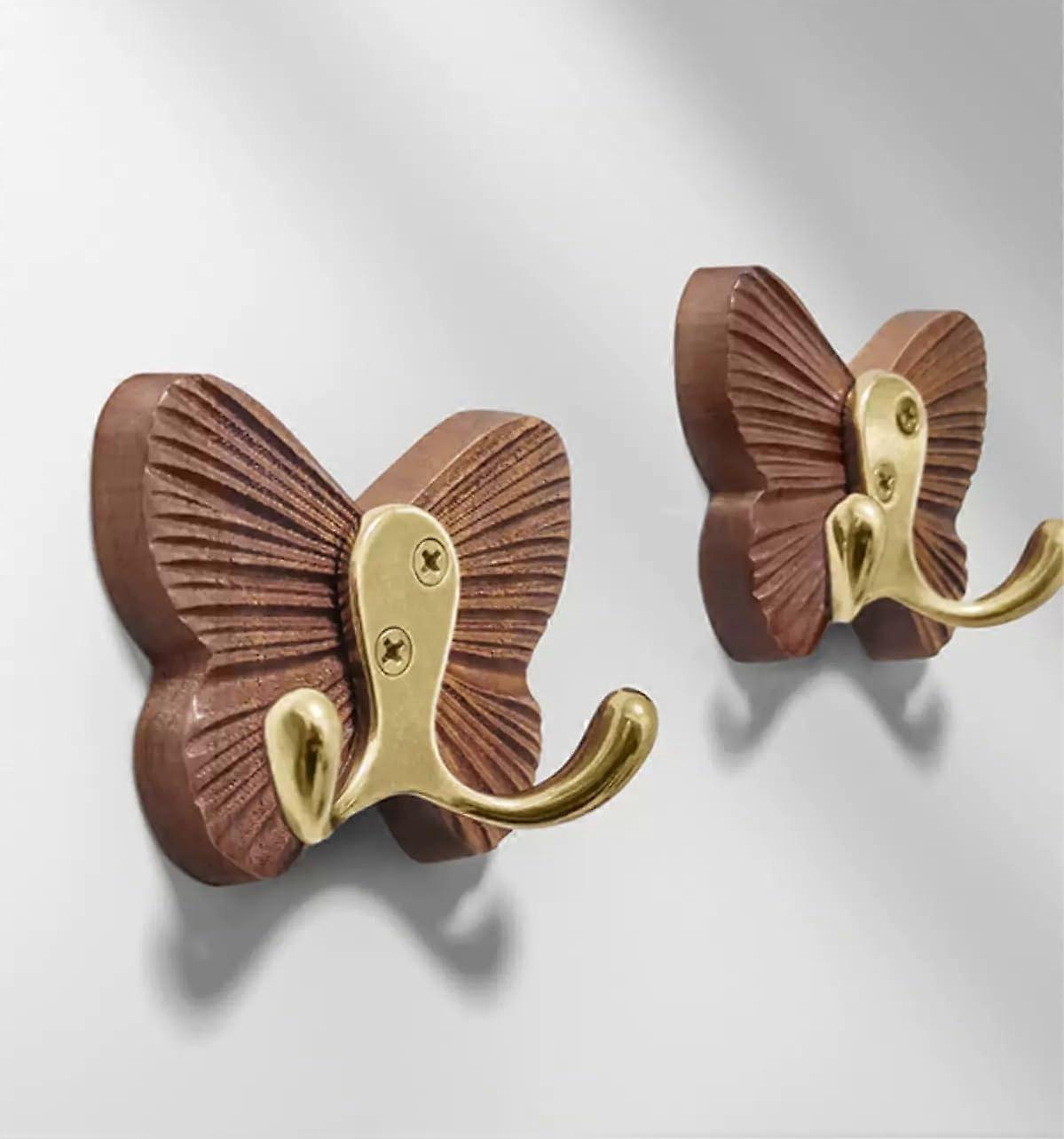 Set of 2-Wall Hook,Child Baby Nursery Wood Wall Hook,Natural Butterfly ...