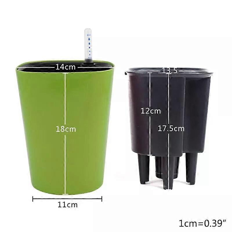 Office Self Watering Plant Flower Pot with Water Level Indicator Garden ...